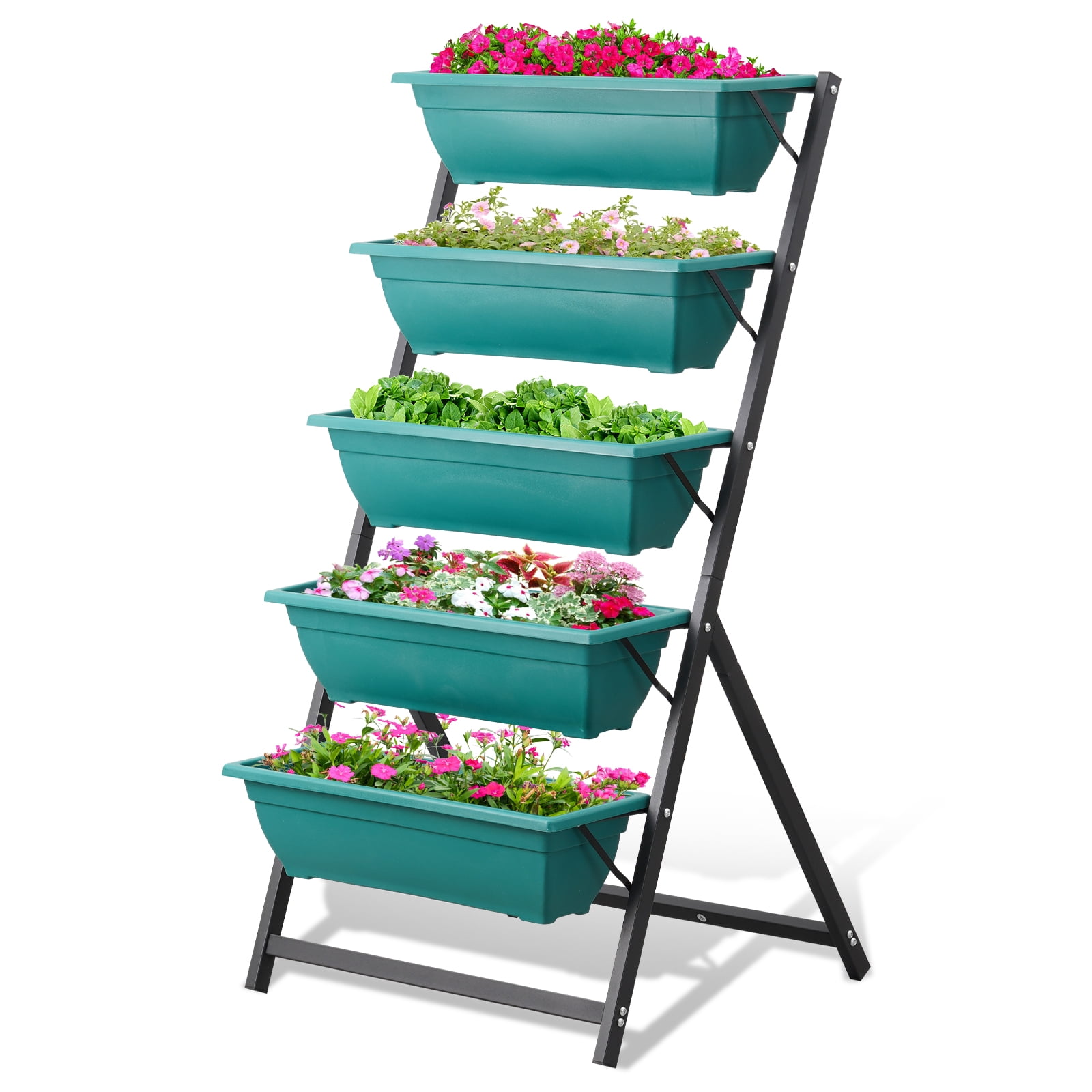 Ainfox Large Patio Vertical Raised Garden Bed, 5-Tier Planter Box for ...