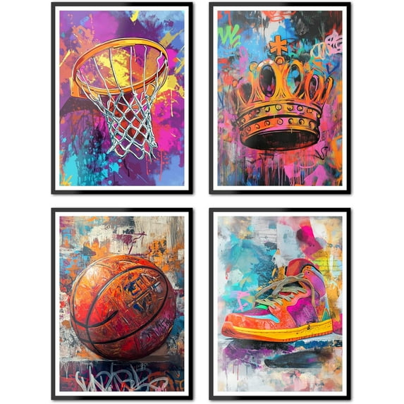 Aingg Basketball Decor, Basketball Posters - Basketball Posters for Boys Bedroom, Unframed 4pcs ...