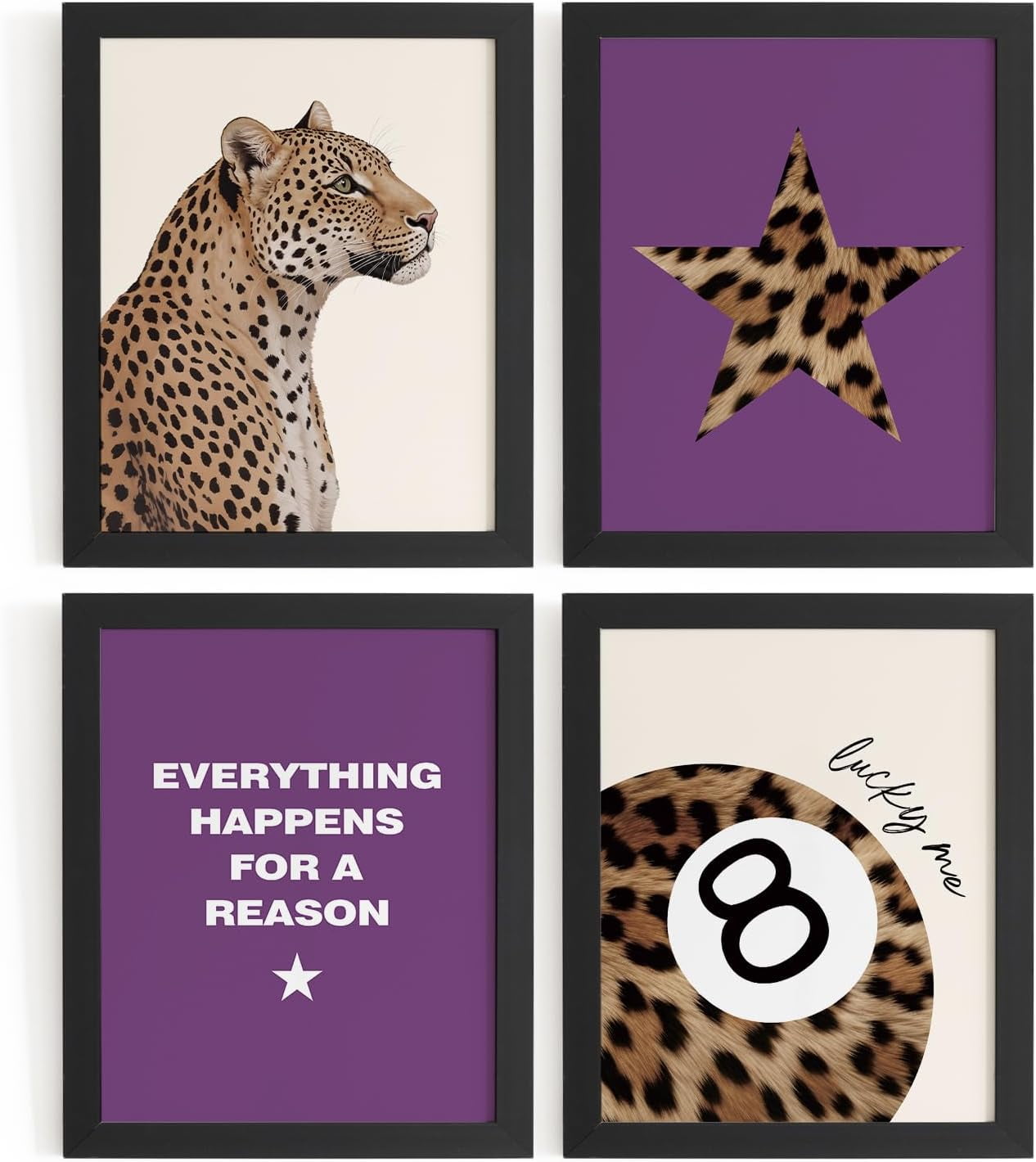 Aingg Trendy Funky Bar Cart Decor Sage Green Lucky 8 Ball Posters Prints 4Pcs, Preppy Wall Art ...