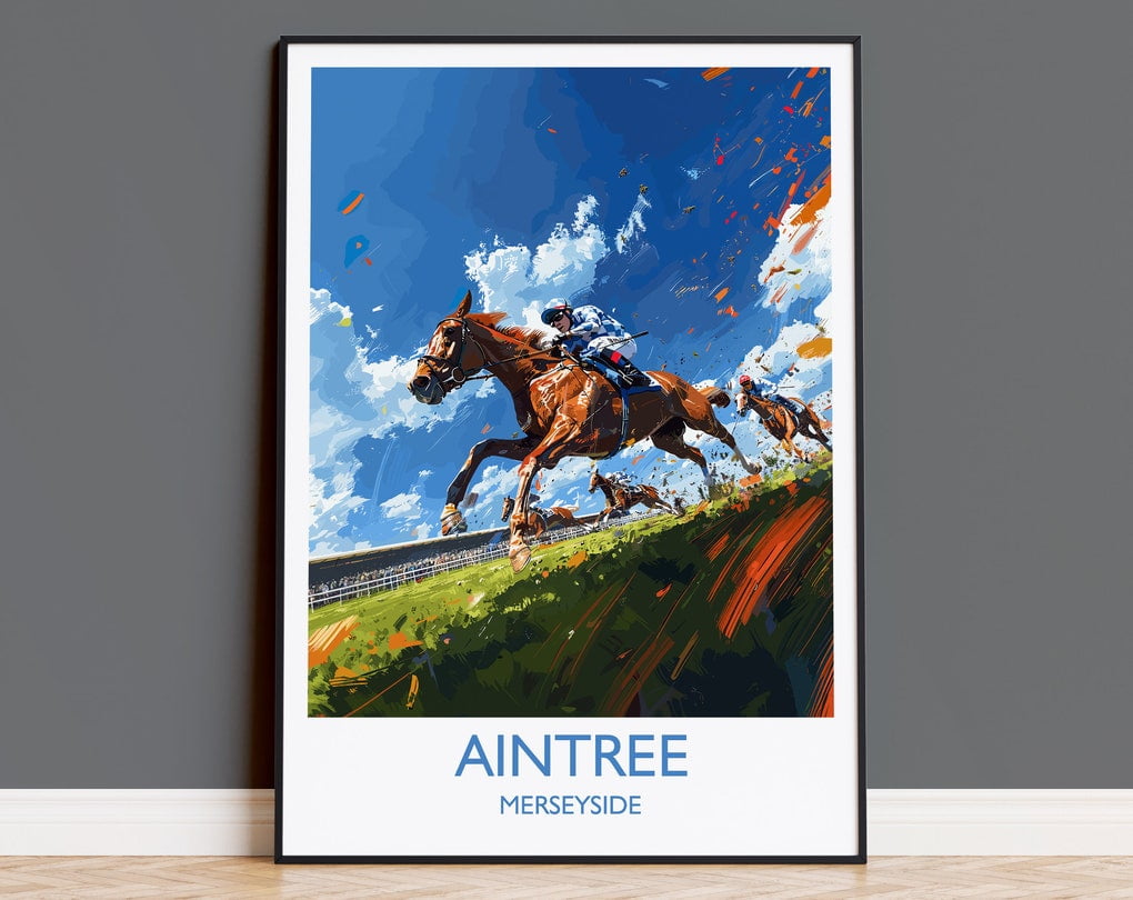 Aintree Travel Poster Wall Art, Travel Print Of Aintree, Merseyside ...