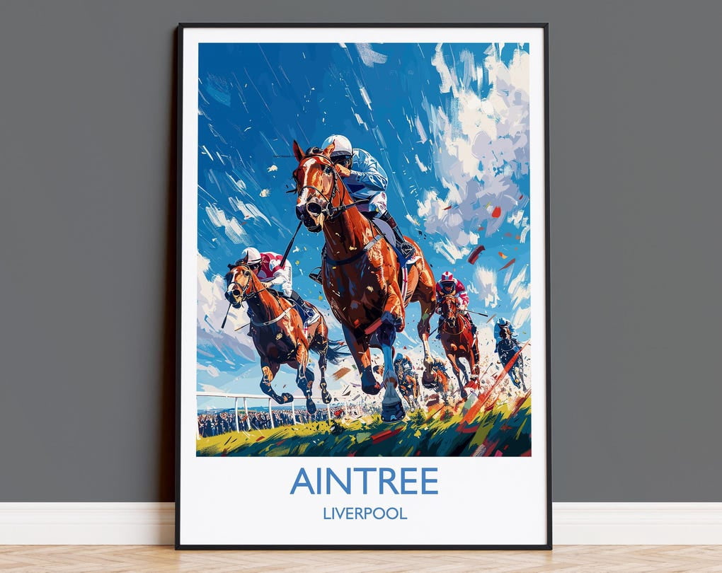 Aintree Travel Poster Wall Art, Travel Print Of Aintree, Merseyside ...