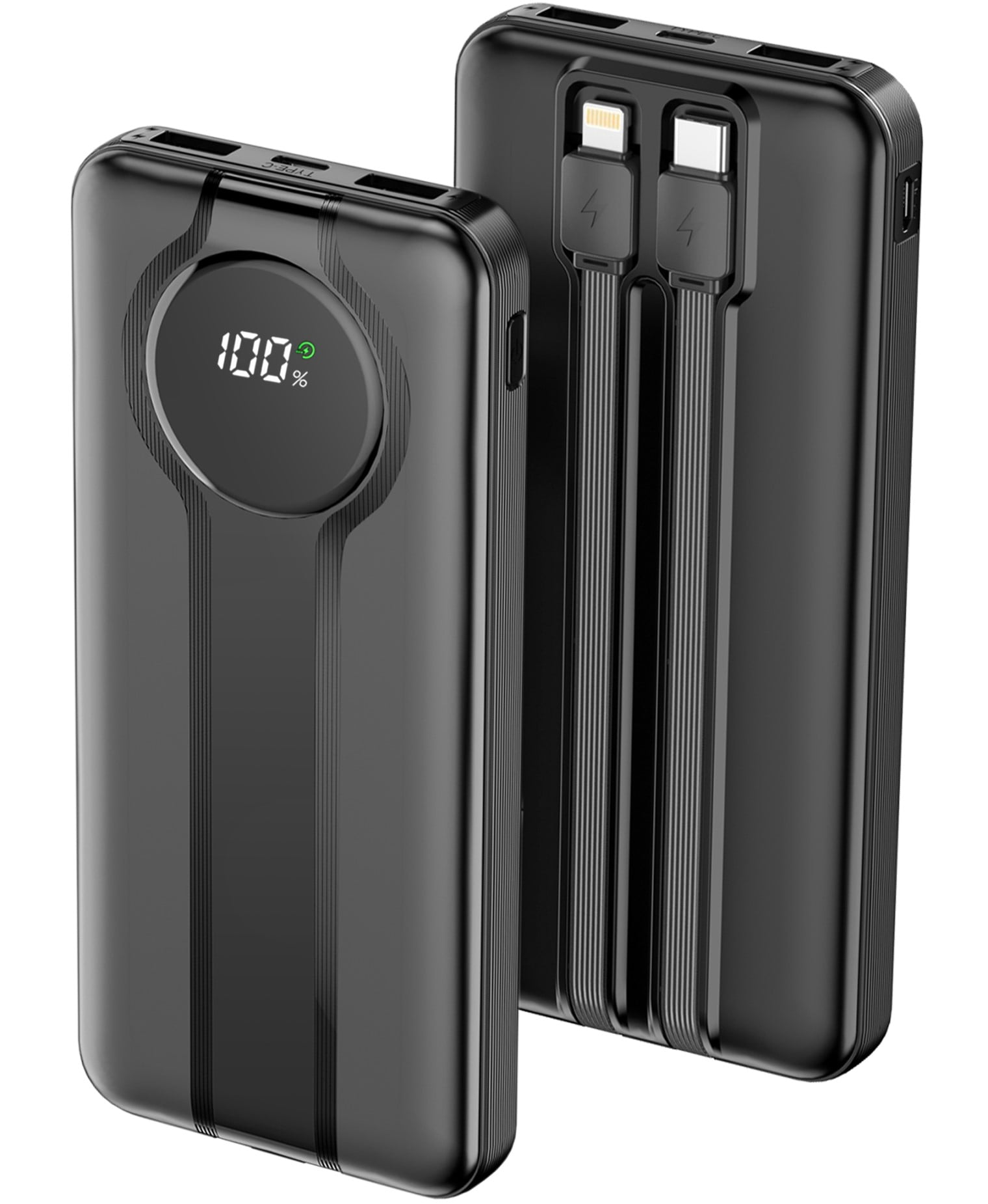 Aioneus 10000mAh Portable Charger with Lightning, USB-C Cables, Fast ...