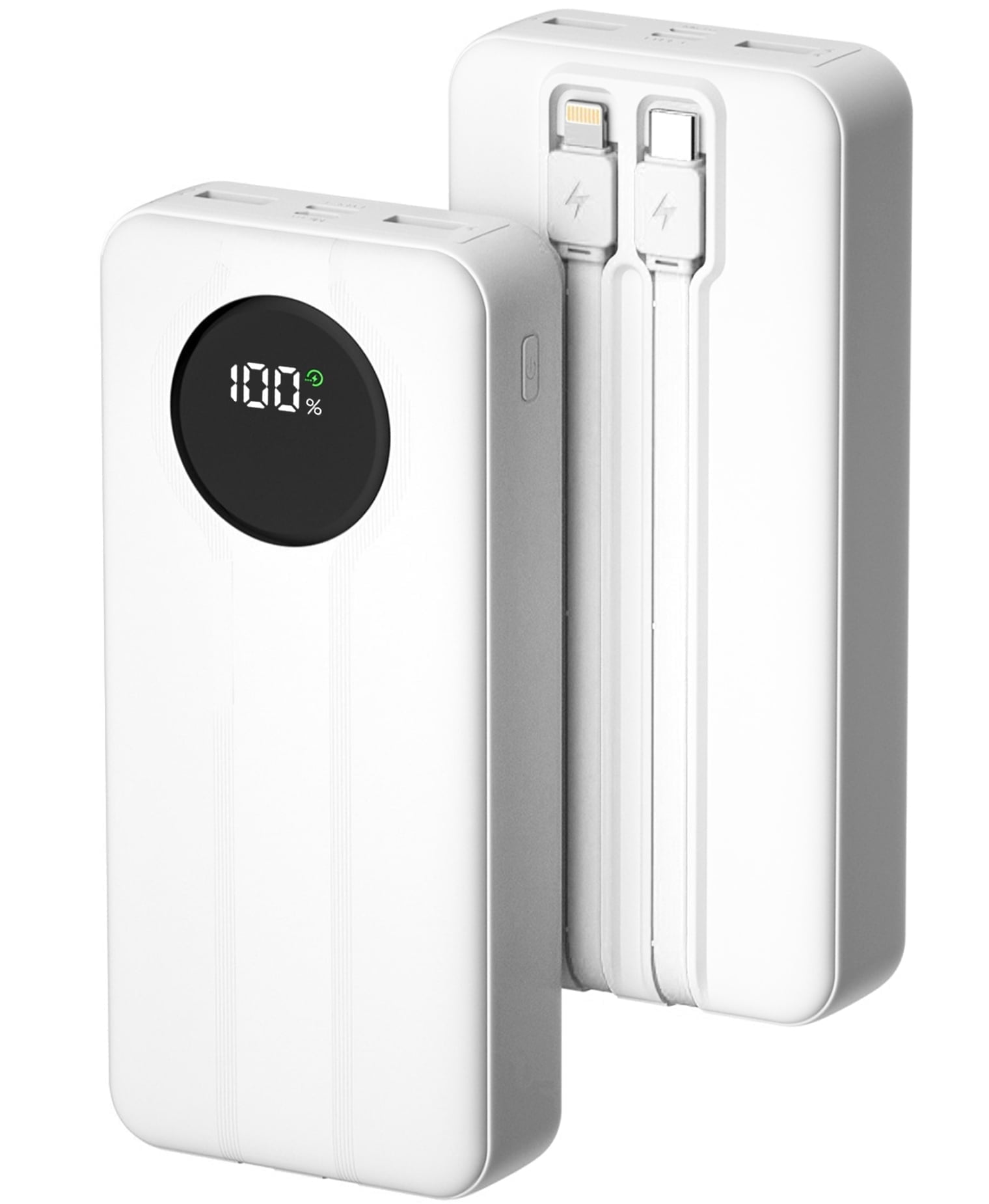 Aioneus 22.5W Power Bank with Built in Cables, Slim Portable Charger ...