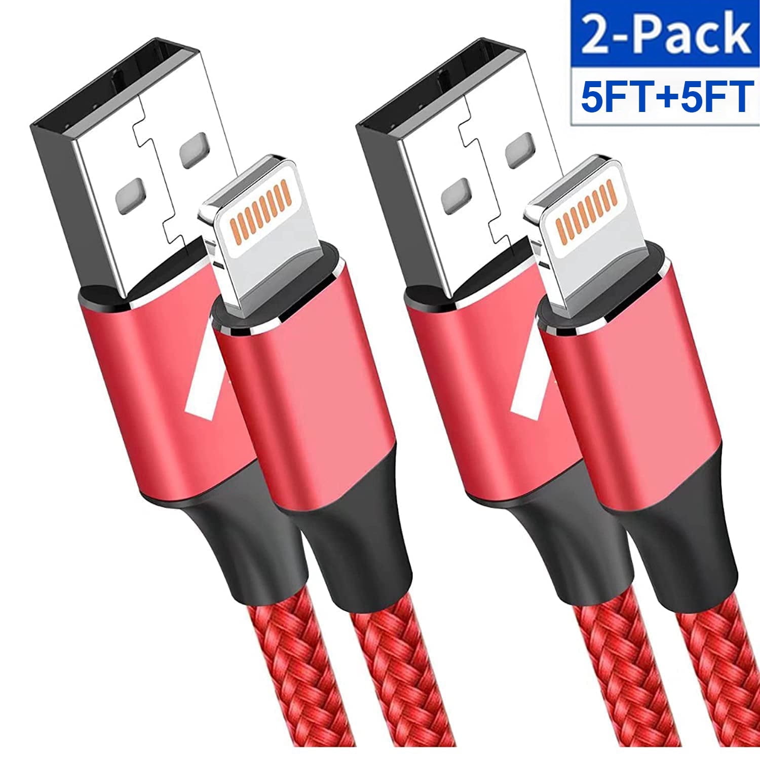 Aioneus 2X iPhone Charger Cord 5FT Fast Charging Cable Nylon Braided ...