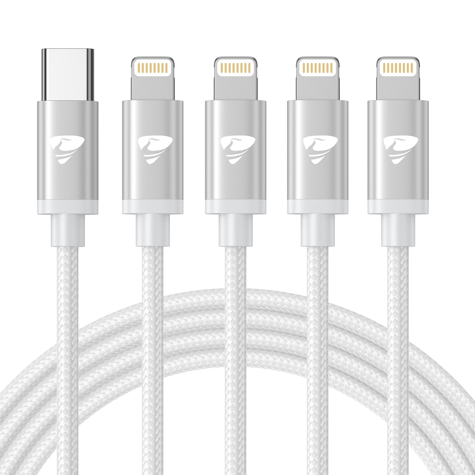 Aioneus USB C to Lightning Charger Cable, 4Pack 3/6/10FT, Braided ...