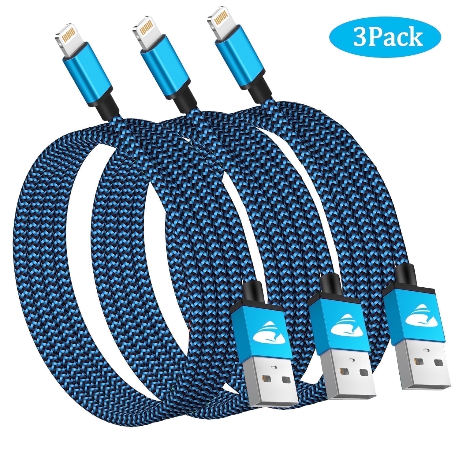 Aioneus 3-Pack iPhone Cords, 6FT, Nylon Braided, Fast Charging ...