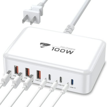 500W USB C Charger Block, 8-Port Fast USB Charging Station Dual PD 100W GaN Ⅲ Pro Charging ...