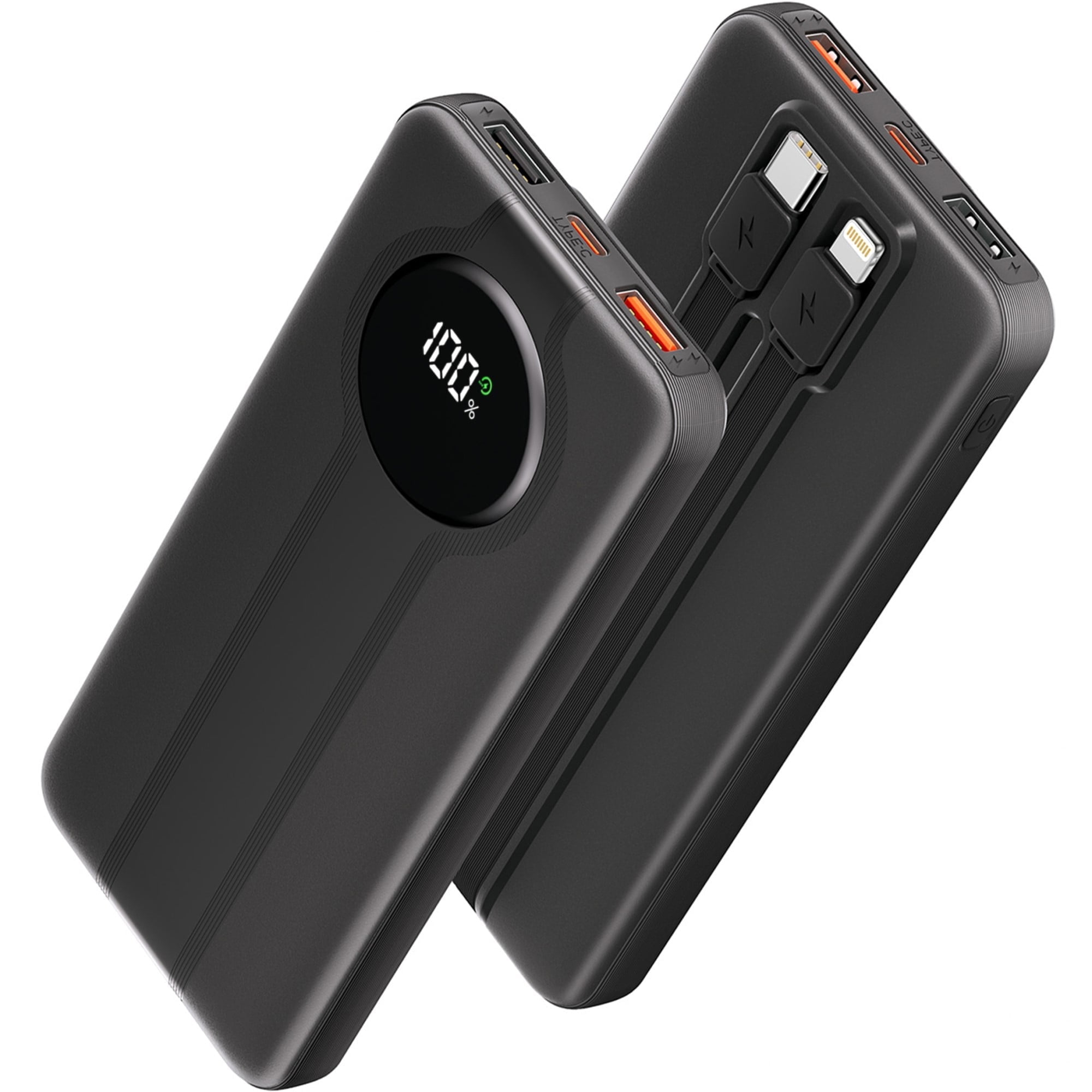 Aioneus Portable Charger Power Bank, 10000mAh, Built-in USB-C Lightning ...