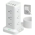 Aioneus Surge Protector Power Strip Tower 12 Outlets with 4 USB Ports (2 USB-C + 2 USB-A) 6.5 ft ...
