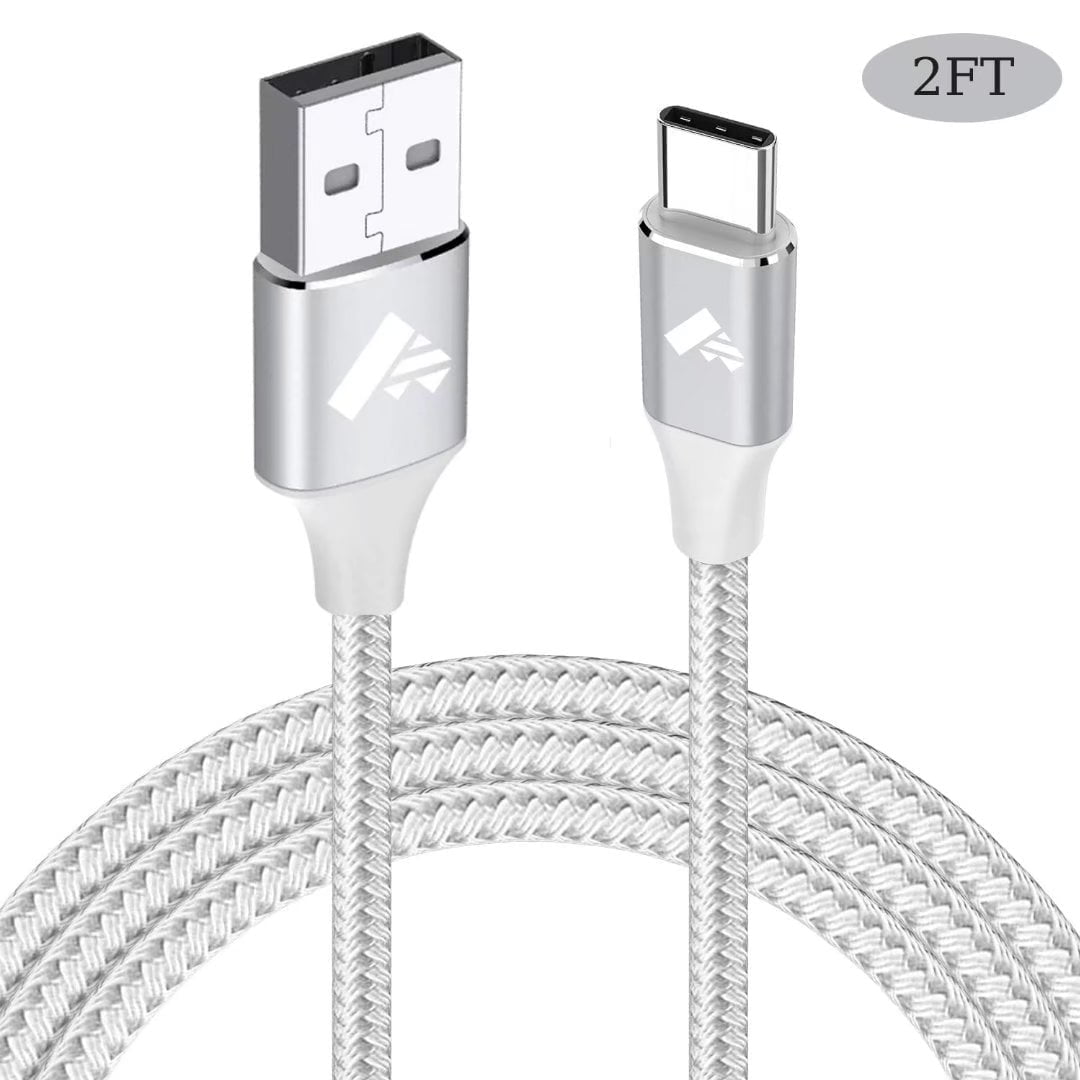 Aioneus Short USB C Cable 2FT Fast Charging Nylon Braided Type C ...