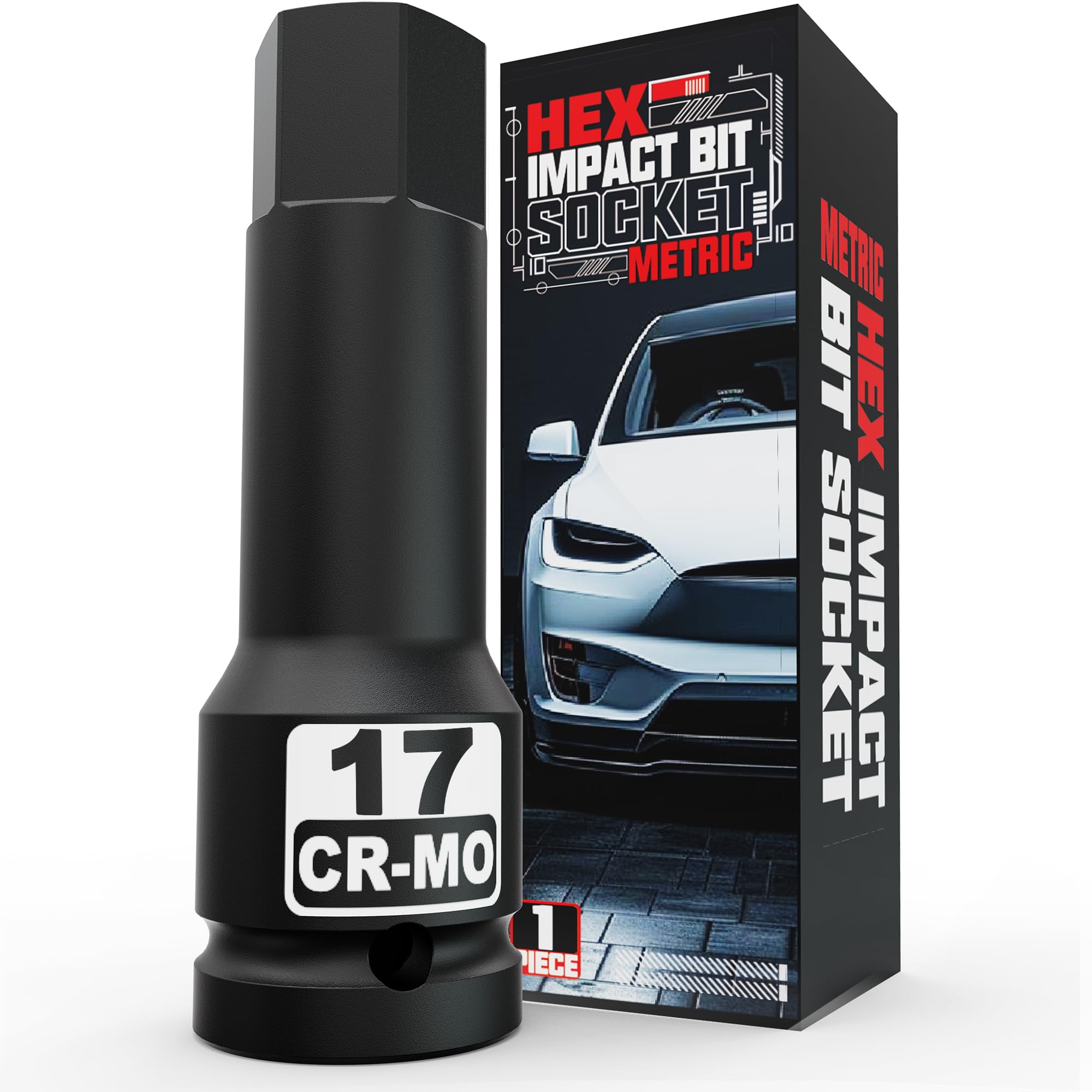 Aiourx 1/2-Inch Drive 17 mm Hex Impact Bit Socket, H17 Allen Bit Socket ...