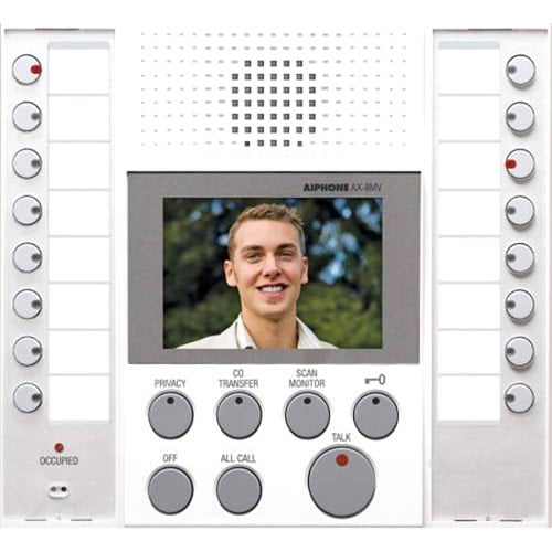 Aiphone AX-8MV-W Audio/Video Master with Buttons for up to 8-Masters ...