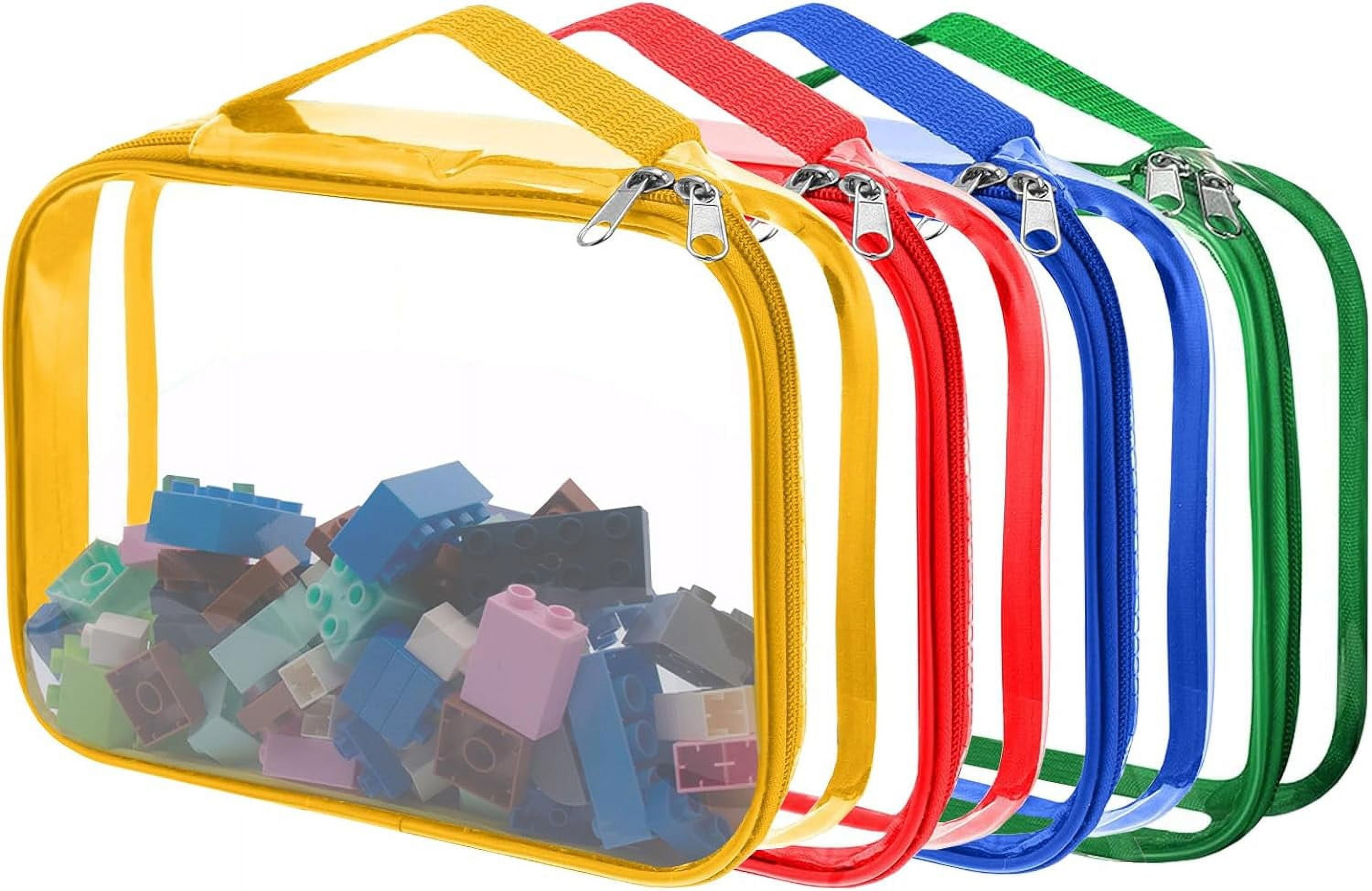 Aippl 4 Packs Toy Storage Bags, Clear Pvc Zipper Bags for Organizing ...