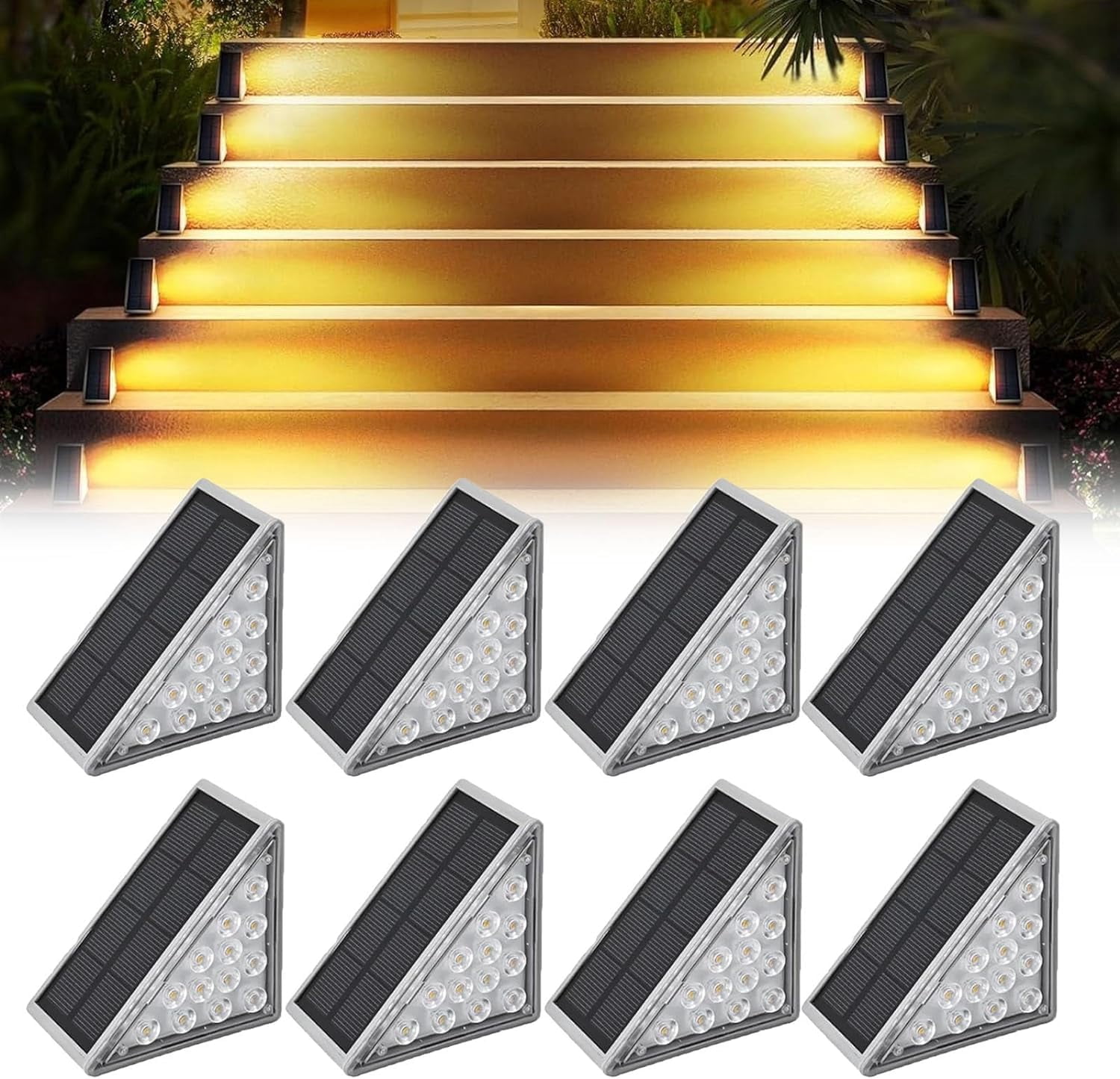 Aippl Curb Appeal Lights, Triangle Solar Step Lights, Instant Curb ...