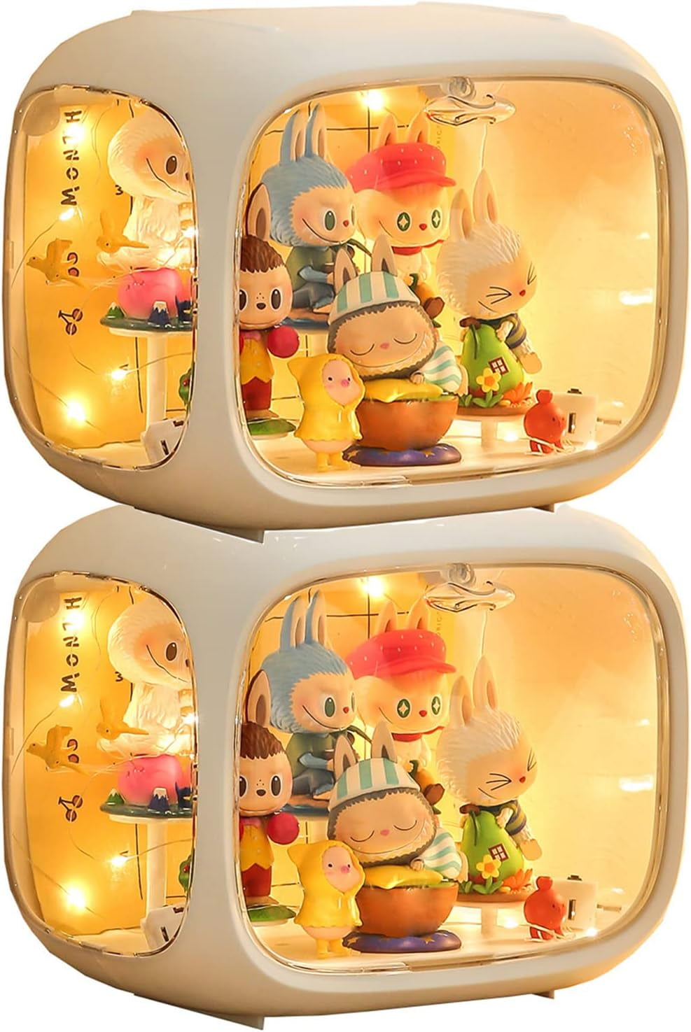 Aippl Display case for Figures with Light Adjustable Display Stand ...