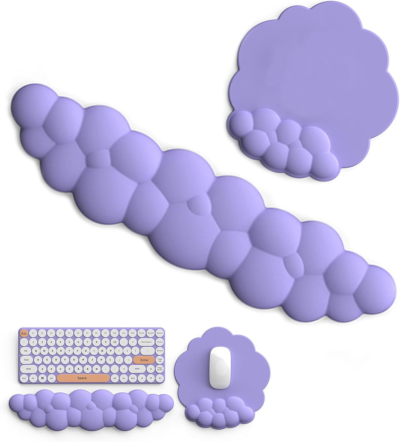 Aippl Keyboard Cloud Wrist Rest, Purple Keyboard Memory Foam Wrist ...