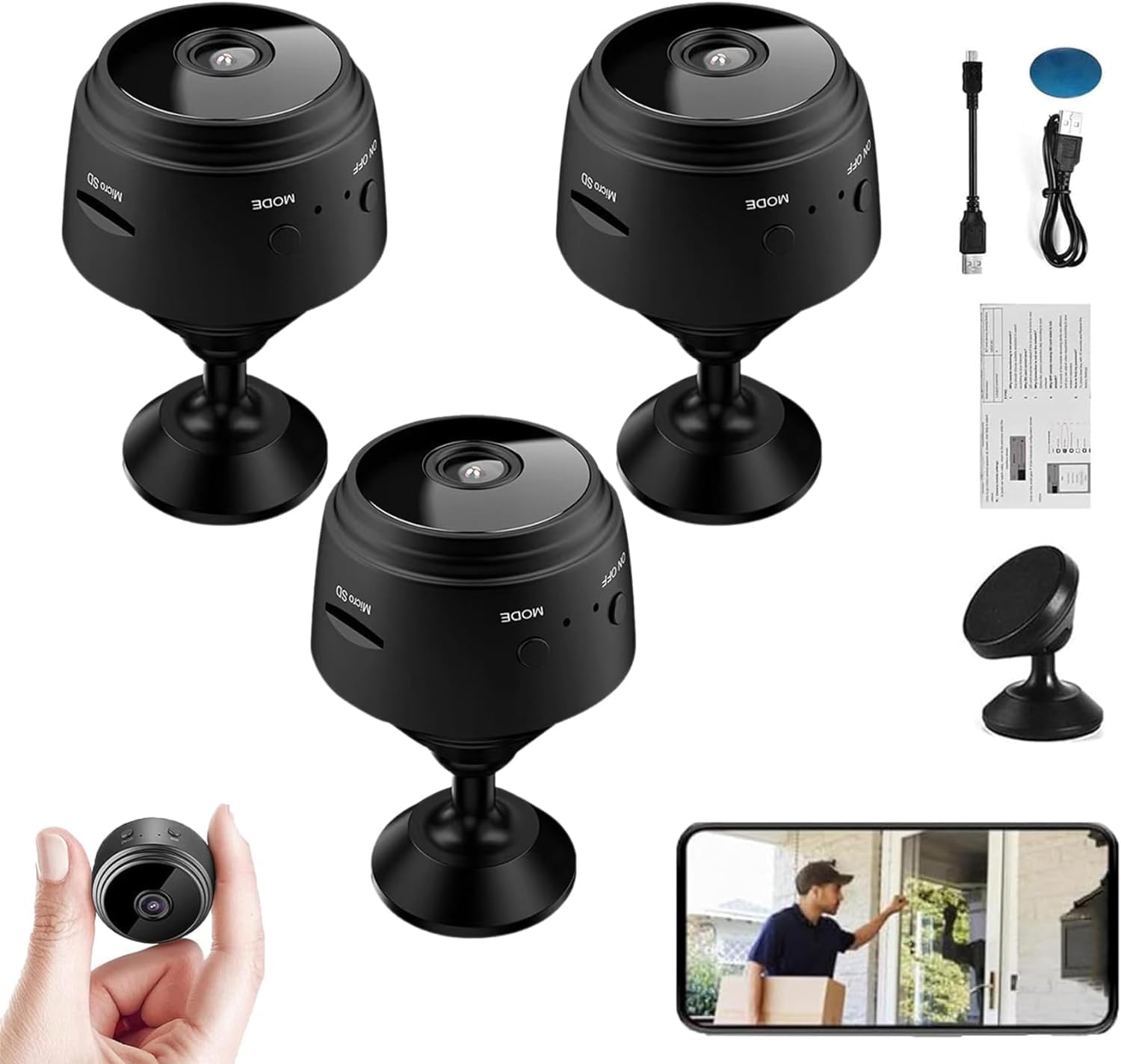 Aippl Pico Spy Camera - Picospy Magnetic Mini Security Camera, Mini 4k ...