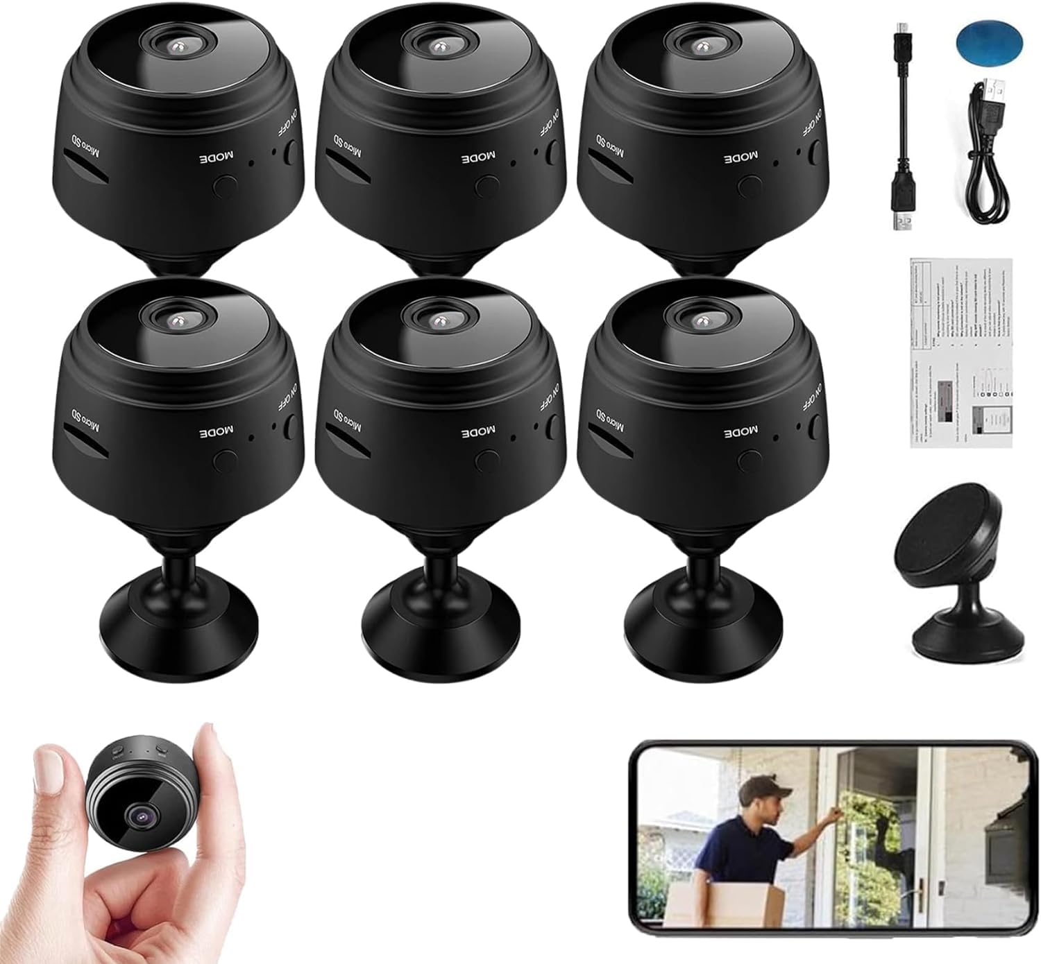 Aippl Pico Spy Camera - Picospy Magnetic Mini Security Camera, Mini 4k ...