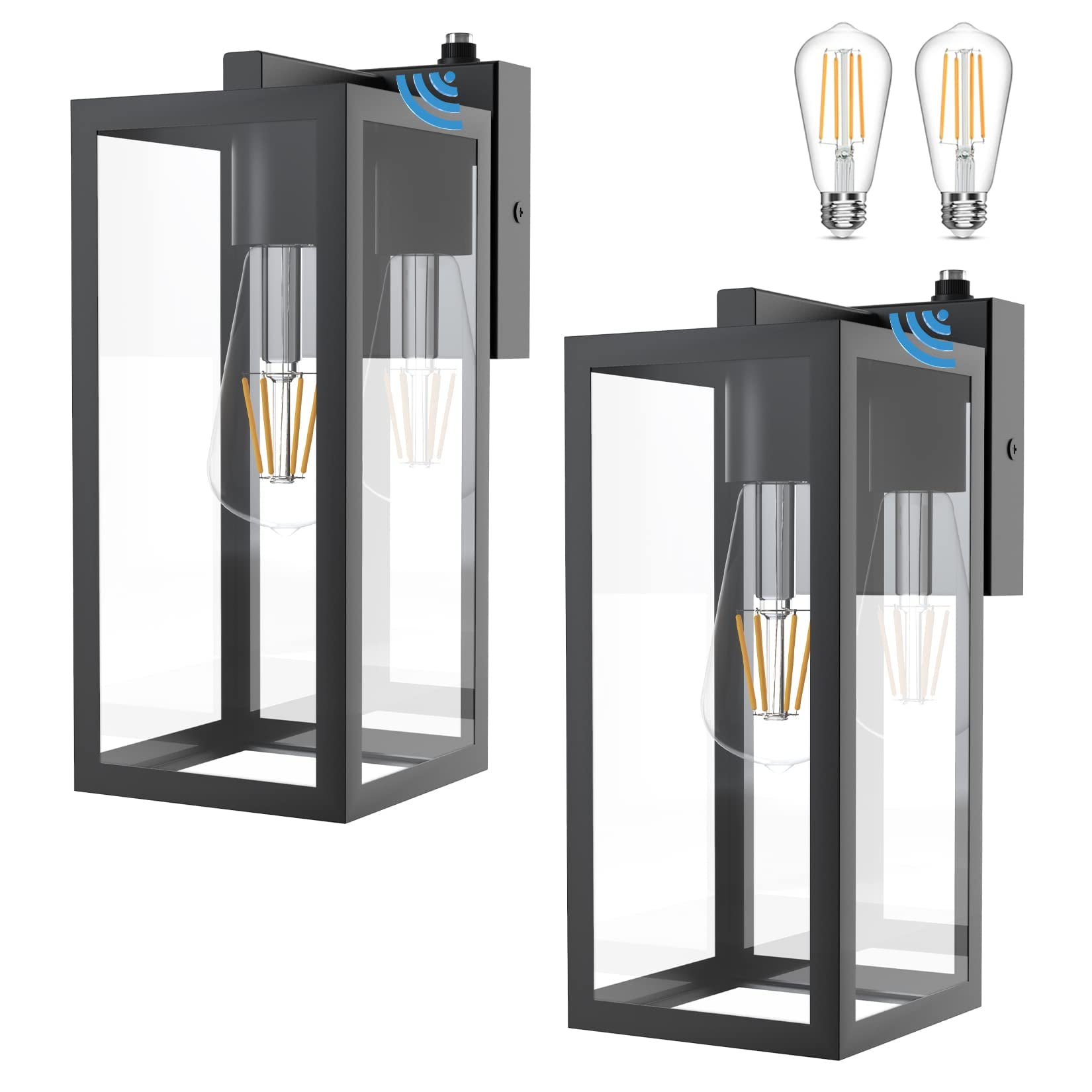 Aipsun Outdoor Wall Lantern 2 Packs with Dusk to Dawn Sensor, Matte ...