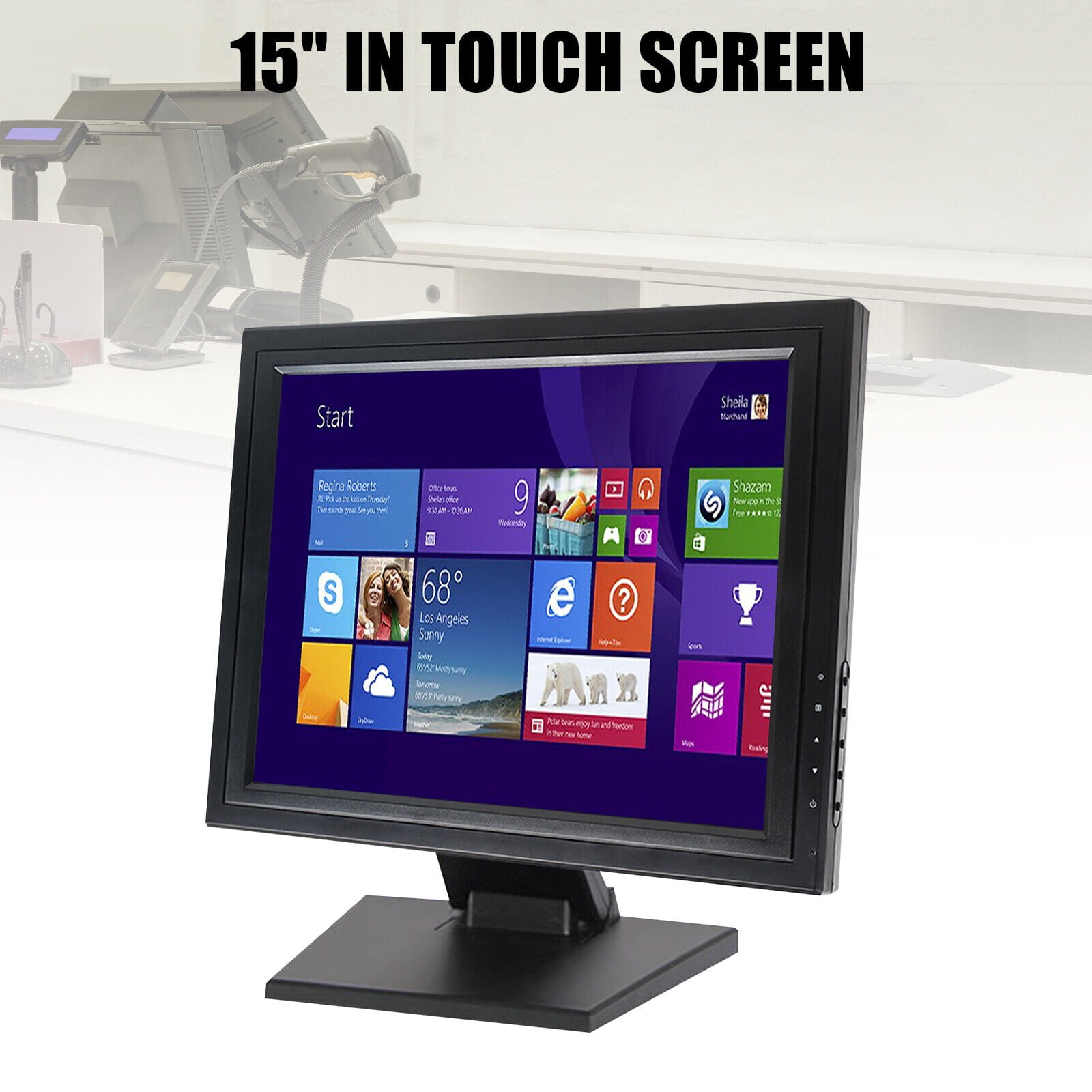 Aiqidi 15'' LCD Touch Screen Monitor, USB 1024x768, Compatible with ...