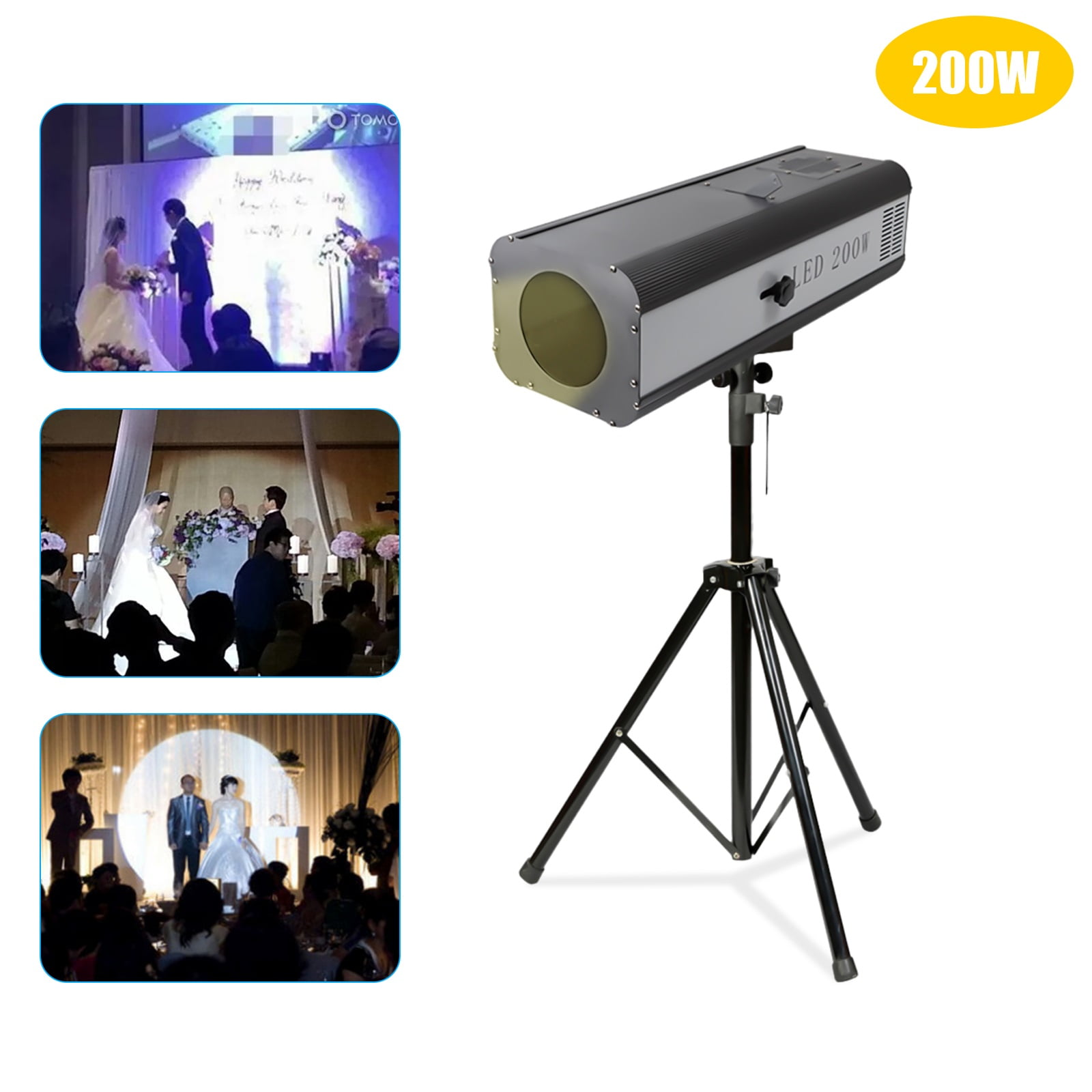 Aiqidi 200W Stage Spotlight, LED Follow Spot Light Manual Control Stage ...