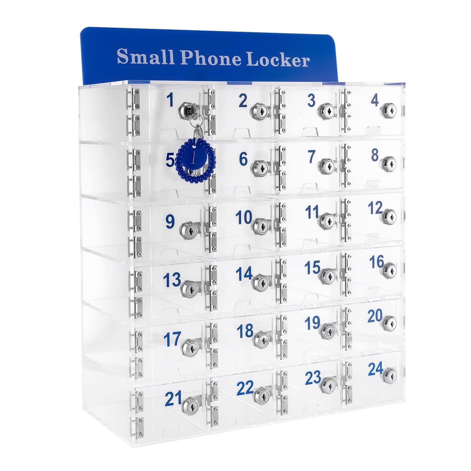Aiqidi 24 Slots Acrylic Cell Phone Lock Box Wall-Mounted Clear Cell ...
