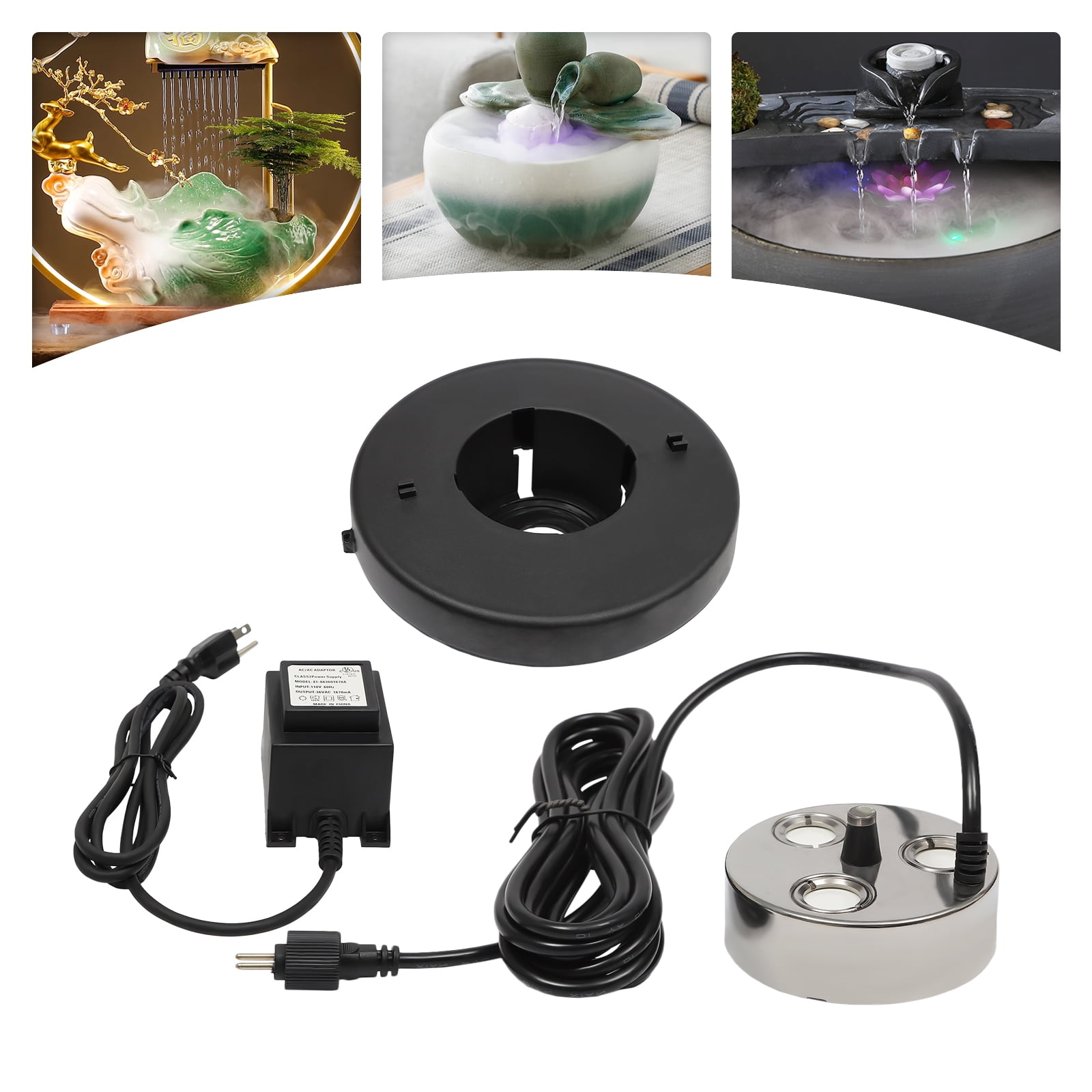 Aiqidi 3-Head Ultrasonic Mist Maker Fogger Fountain Pond Fog Tool For ...