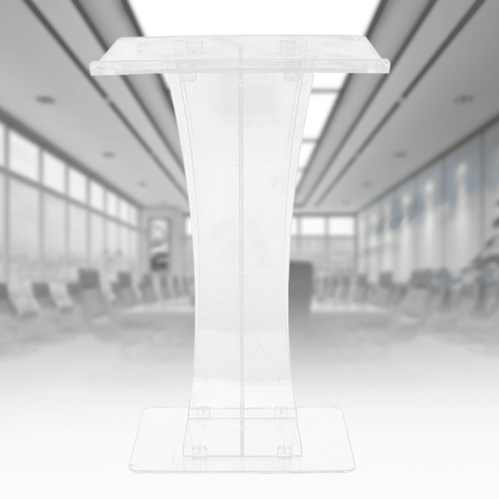 Aiqidi 47"H Acrylic Clear Podium Curved Slanted Lectern Professional ...