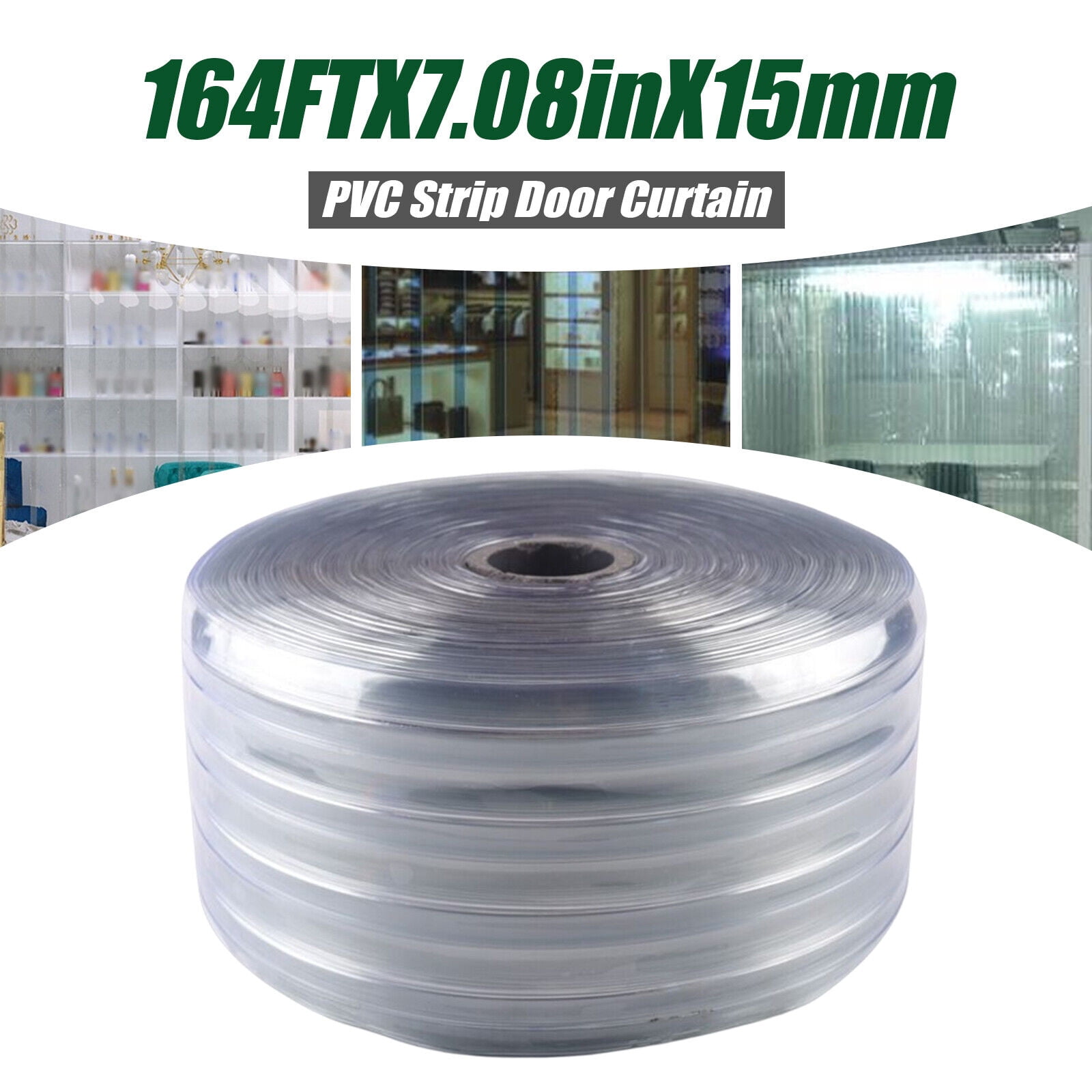 Aiqidi Commercial PVC Strip Door Curtain, 164Ft x 7.8in Clear Curtain ...