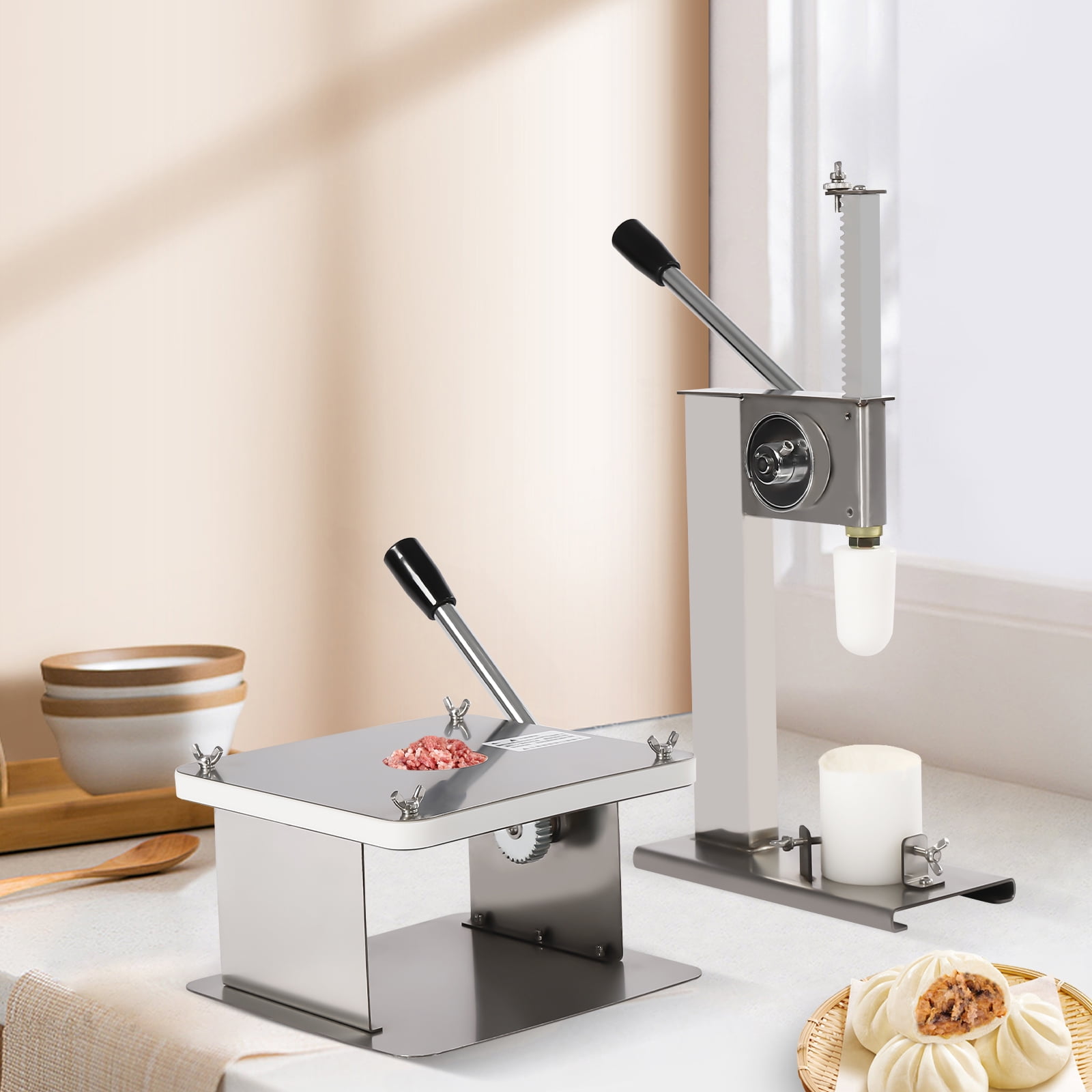 Aiqidi New Baozi Maker Manual Bun Dumpling Maker with 3 Pieces of Mold ...