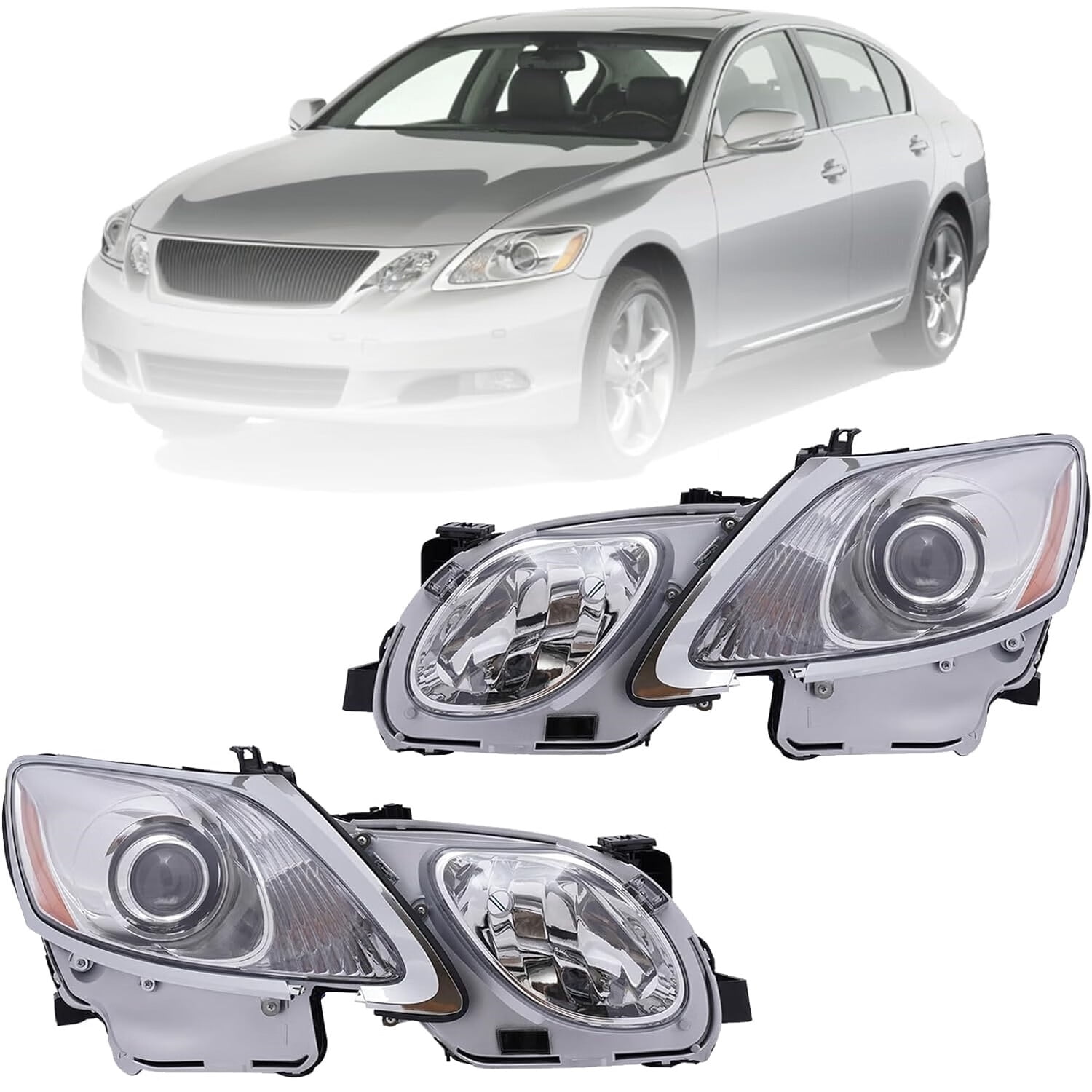 Aiqidi Pair Headlights HID Xenon Headlamps for 2006-2011 Lexus GS ...