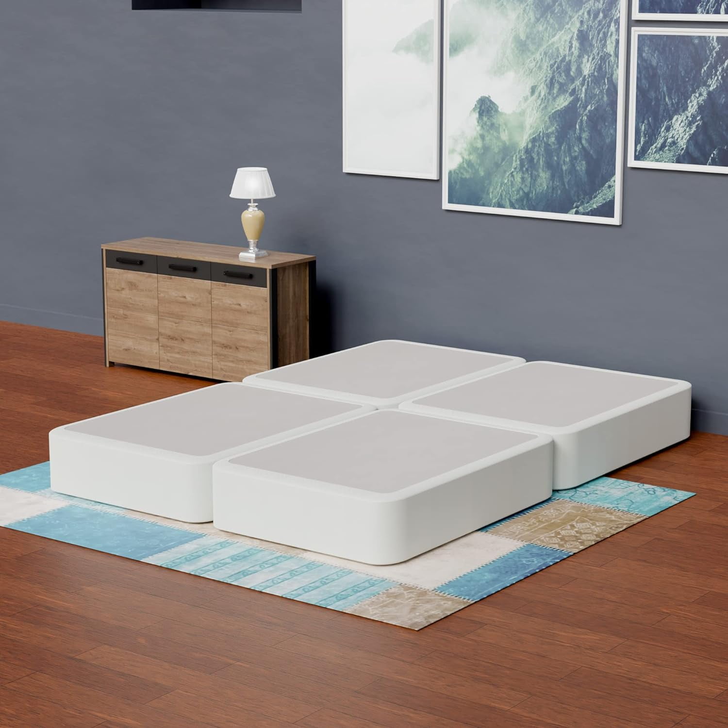 Air, 4-Inch Sturdy Box Spring for Mattress Support-Durable and Fully ...