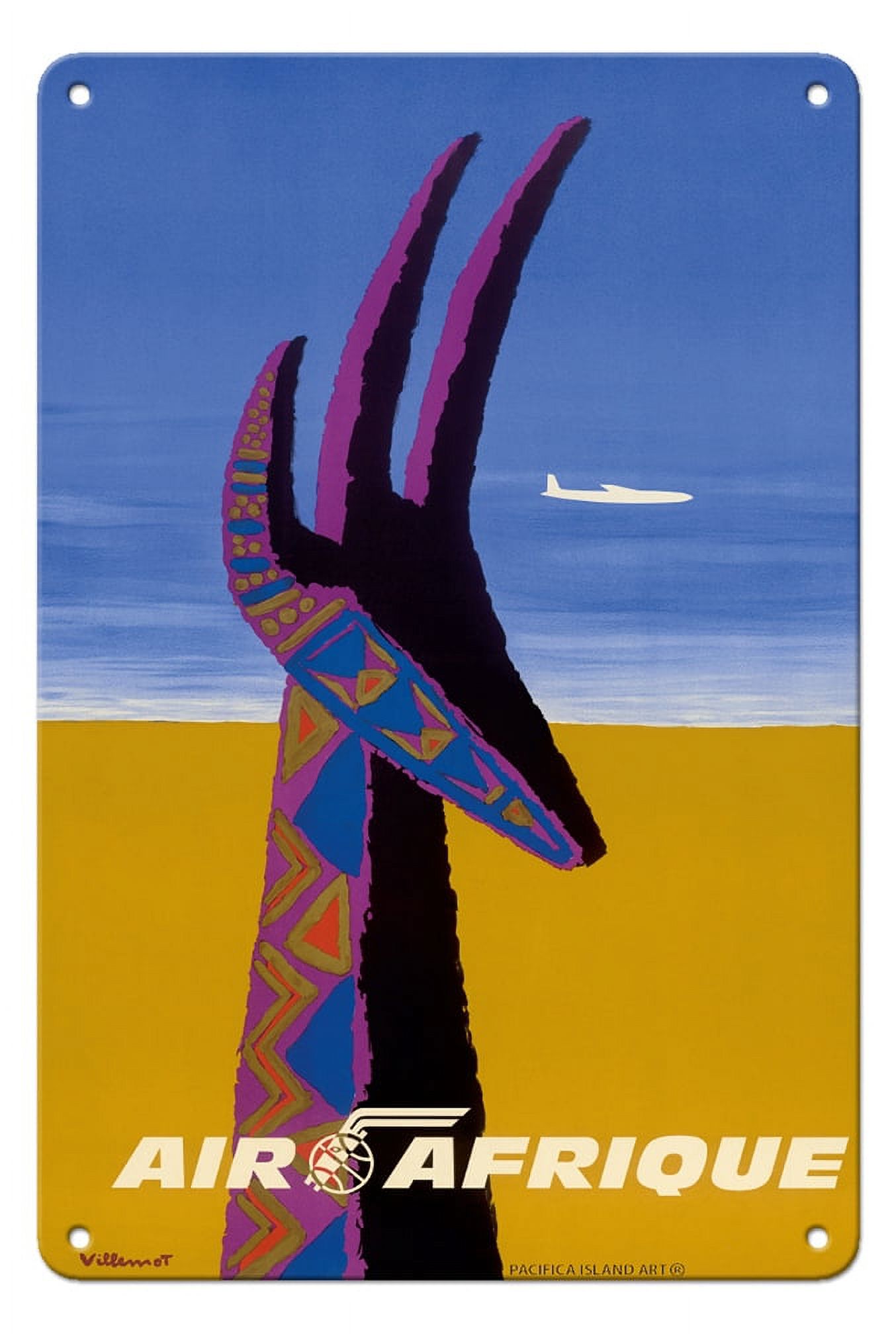 Air Afrique - Gazelle Africa - Vintage Airline Travel Poster by Bernard ...