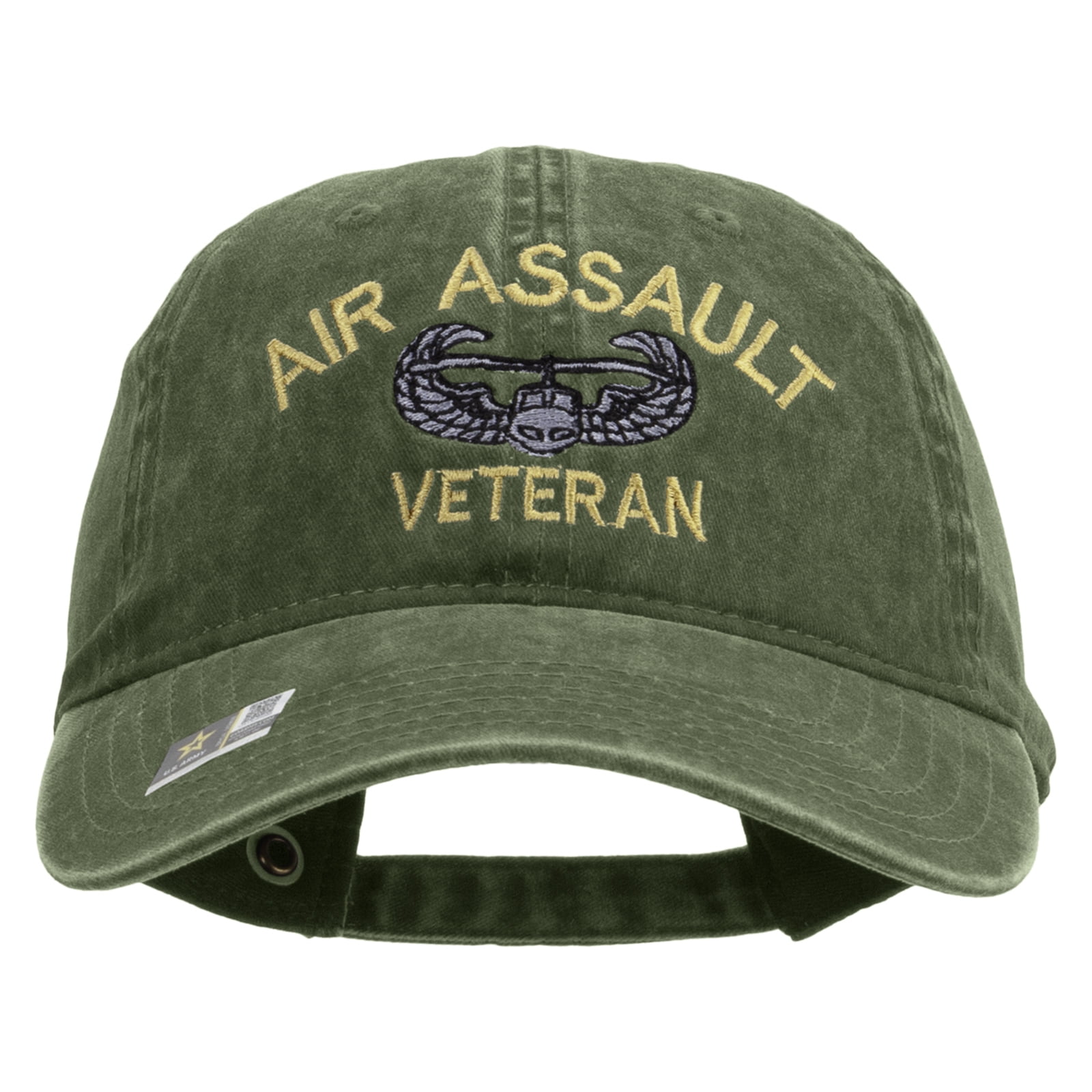 Air Assault Veteran Embroidered Washed Solid Pigment Dyed Cotton Twill ...