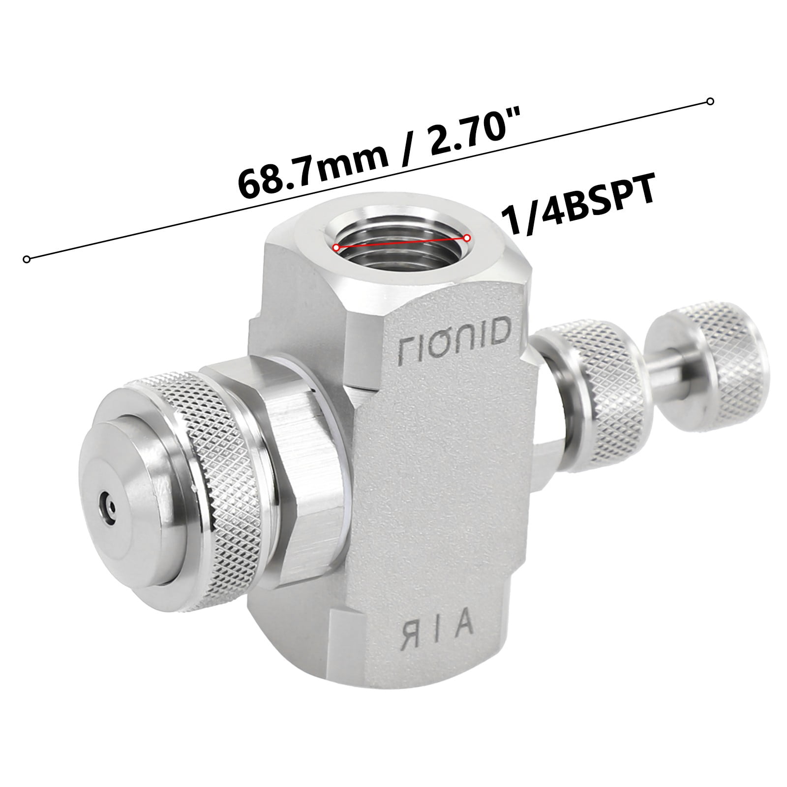 .Air Atomizing Nozzle 1/4BSPT Misting Low Pressure Siphon Cone-Shape ...