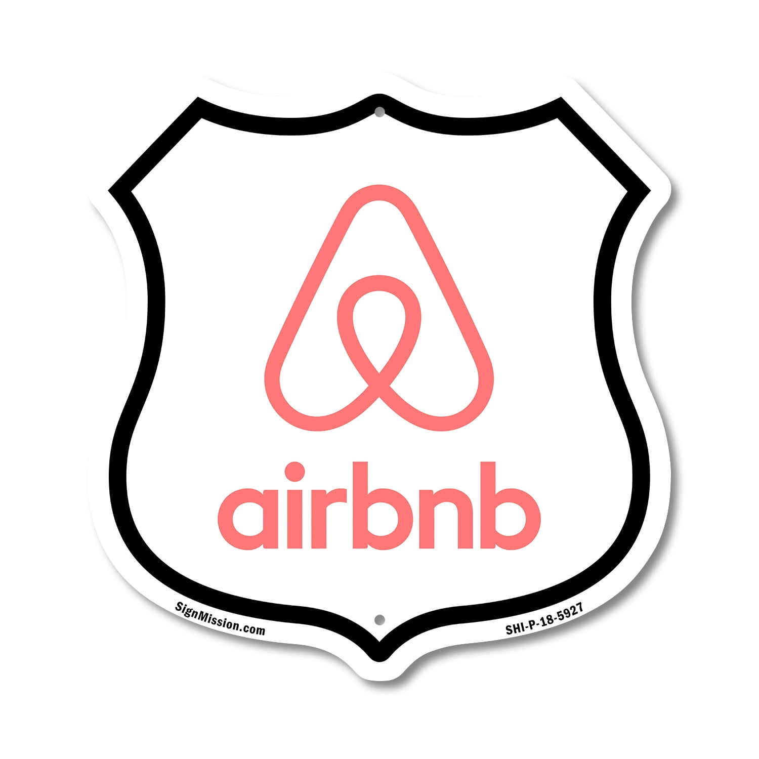 Air B&B 12 inch X 12 inch Shield-Shaped Rust-Free Aluminum Metal Sign ...