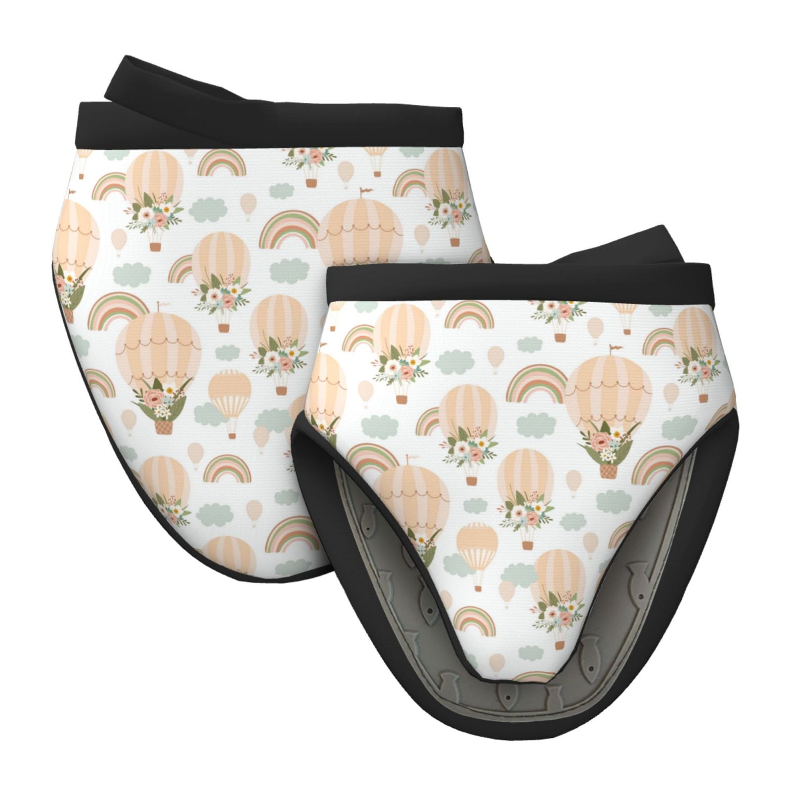 Air Balloon and Flower Oven Mitts Heat Resistant - Soft Lining Silicone ...