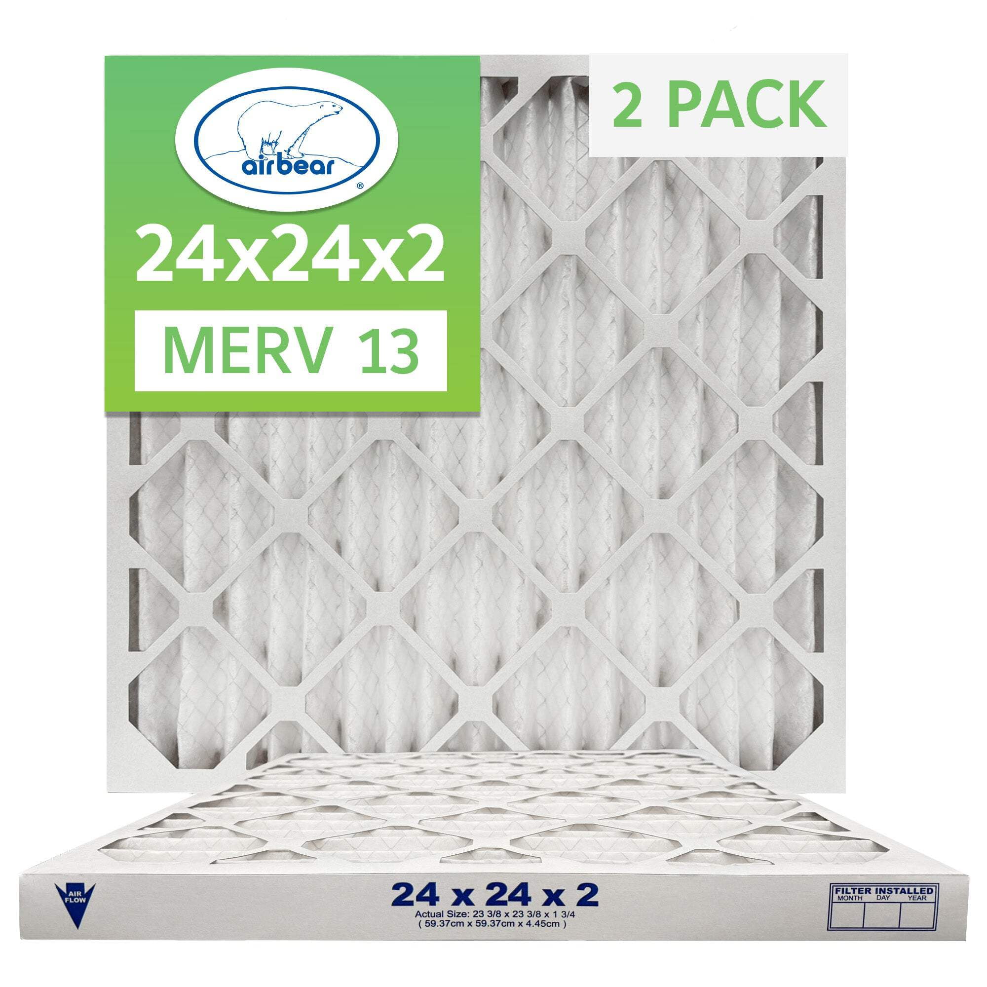 Air Bear 24x24x2 Pleated Air Filter 2-Pack - Walmart.com