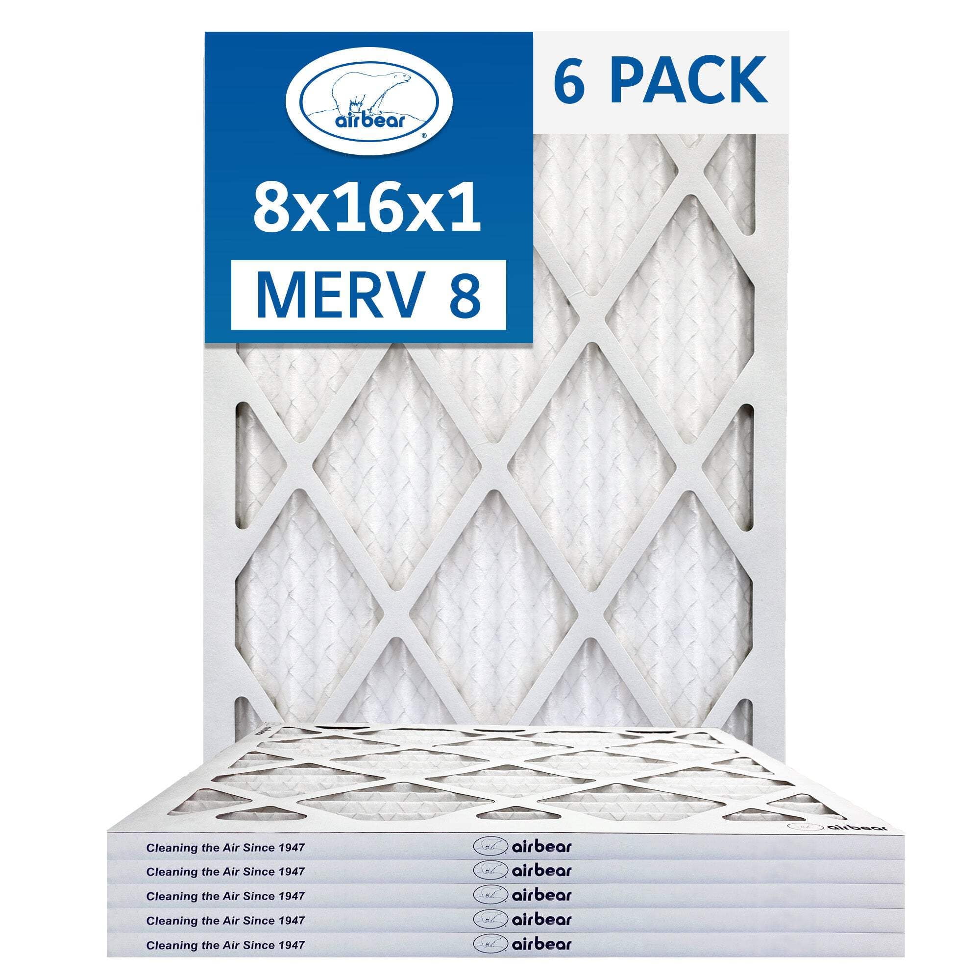 Air Bear 8x16x1 Pleated Air Filter MERV 8 6-Pack - Walmart Business ...