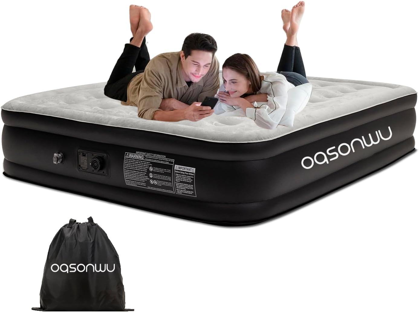 Air Bed Queen with Built in Pump, Foldable Portable Queen Inflatable ...