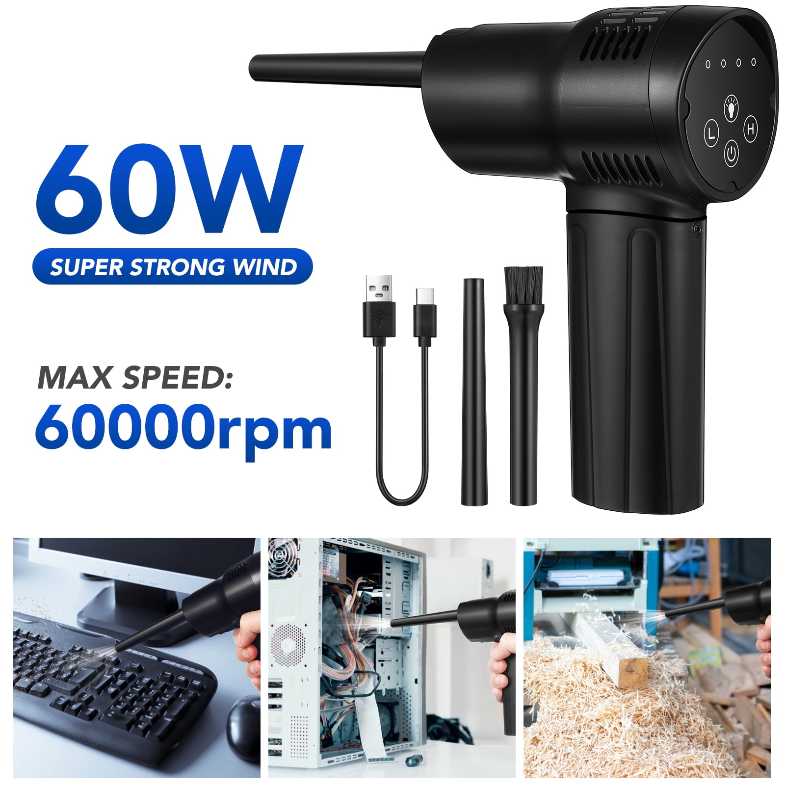 Air Blower Compressed Keyboard Cleaner Wireless Hair Dryer House ...
