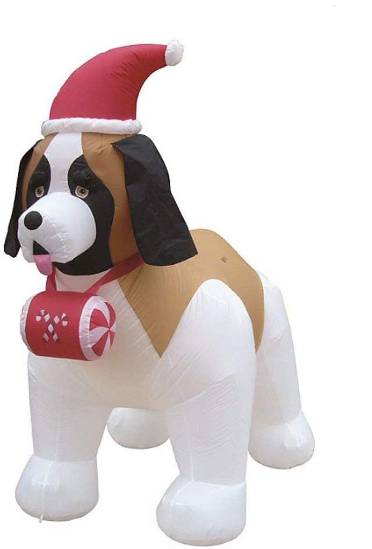 Air Blown Inflatable 7' St. Bernard Wearing Santa Hat Christmas Yard ...
