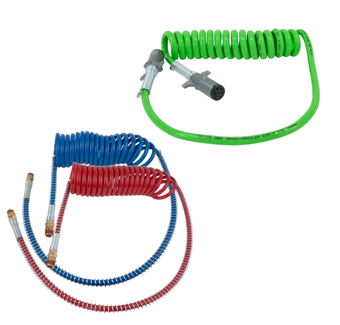 Air Brake Coil Assembly Kit - (1) 7-Way ABS Coil 15' (Green) 48" x 12 ...