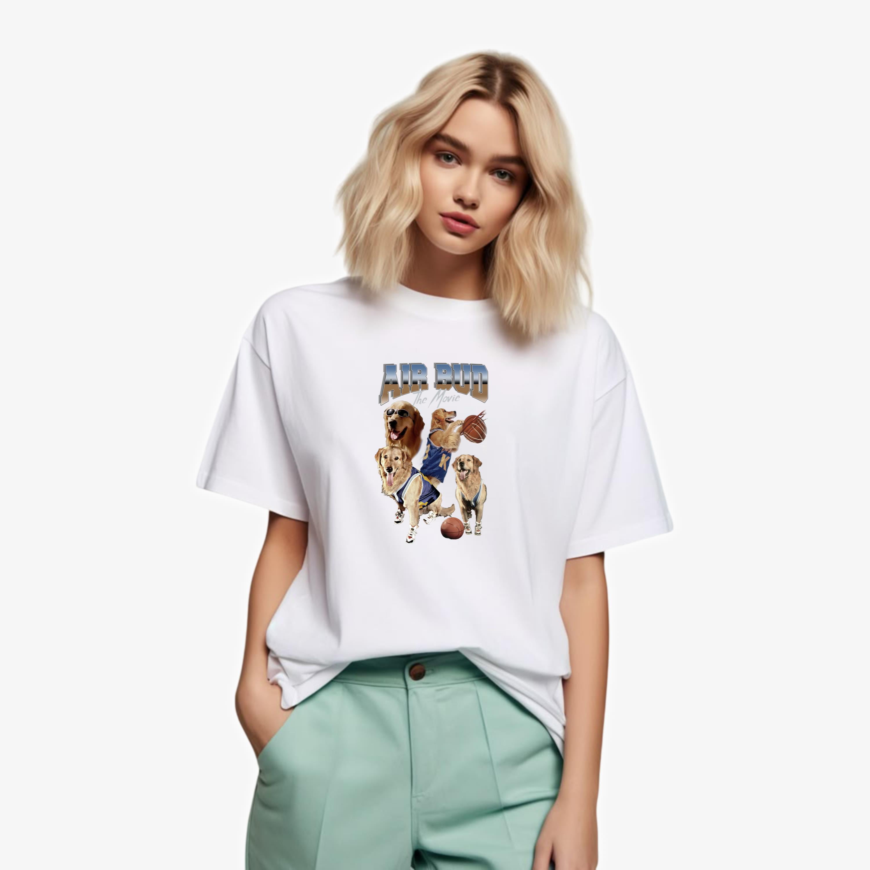 Air Bud 90S Bootleg Golden Retriever Movie Dog T-Shirt, for men & women, up to size 5XL ...