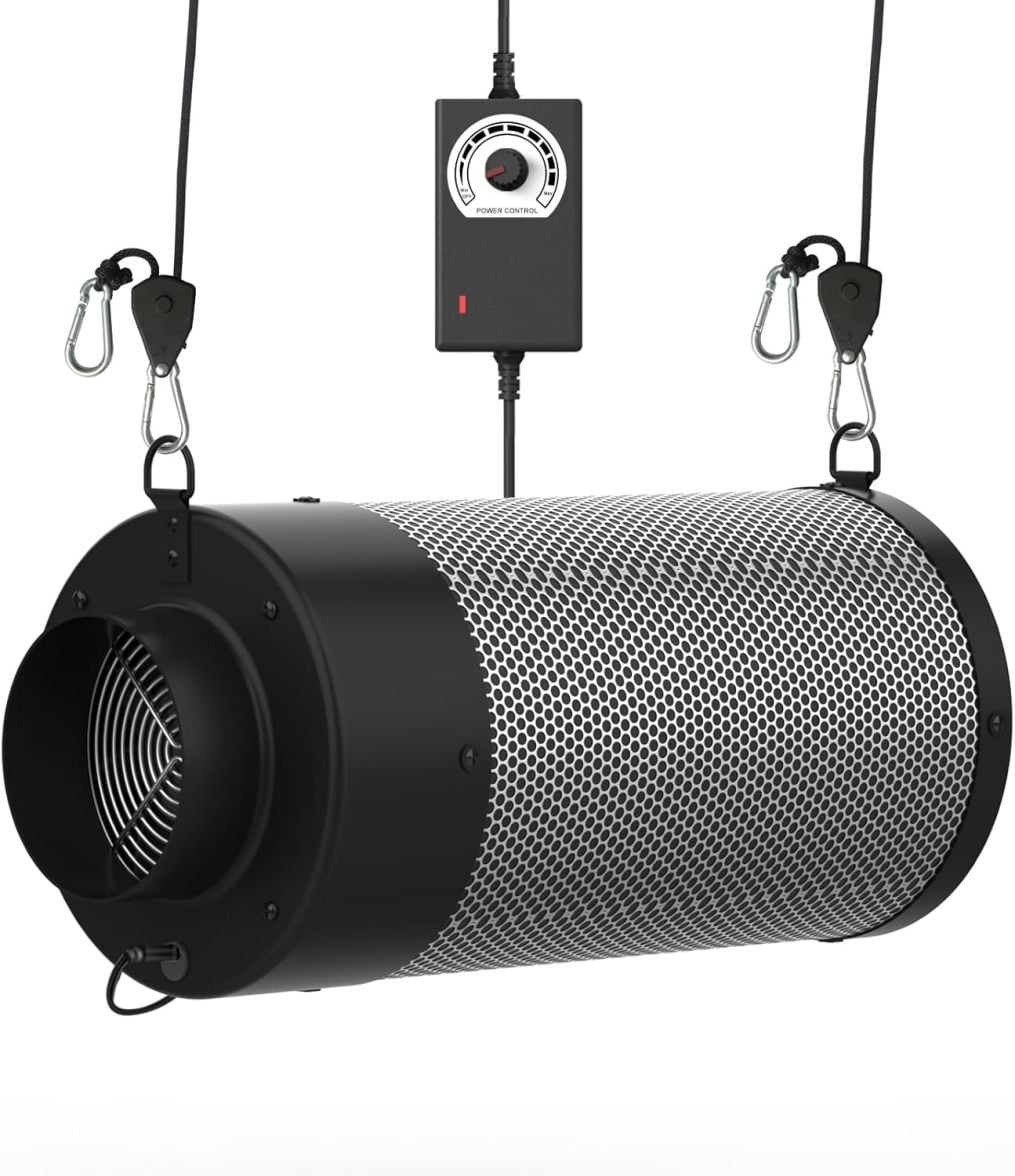 Air Carbon Filter with Built-in Fan, 4 Inch, Australian Virgin Charcoal ...