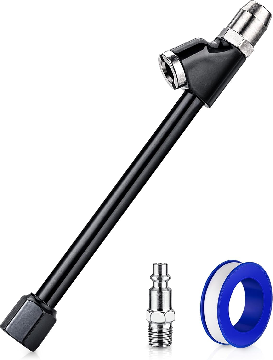 Air Chuck Set, 1/4" FNPT Extended Reach Dual Head Air Chuck w/Quick ...