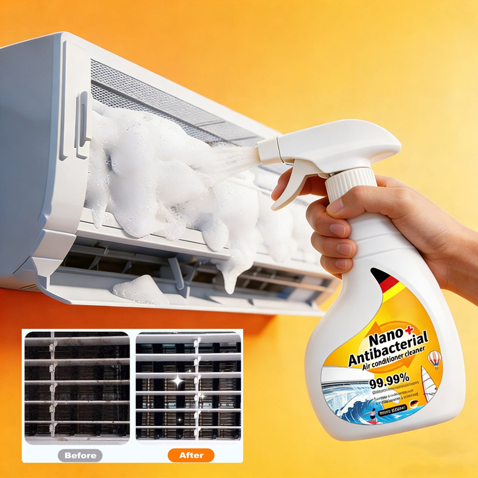 Air Cleaner Powerful Foam Spray Quick Penetration Deep Cleaning Gentle ...