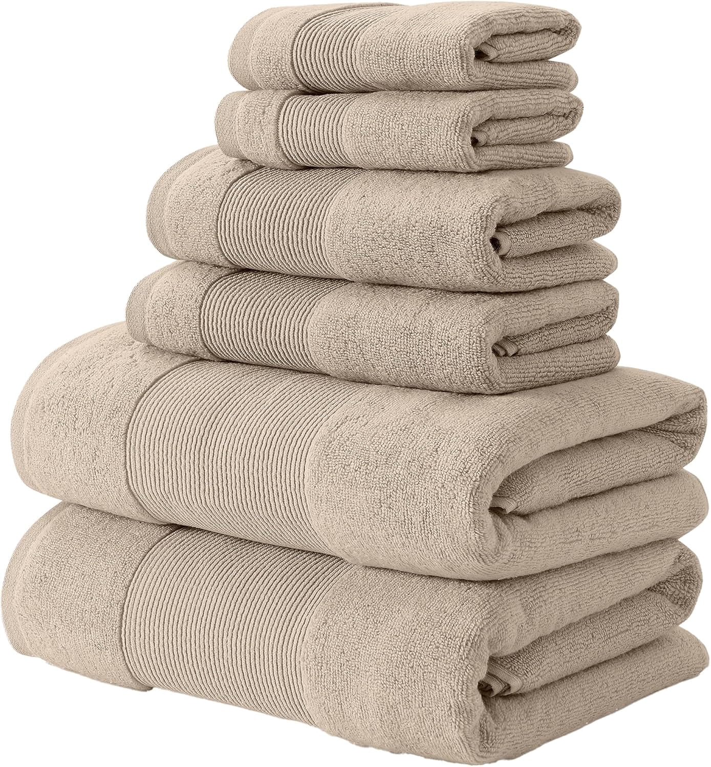 Air Cloud 6-Piece Towel Set - 100% Zero-Twist Cotton, 500 GSM, Quick ...