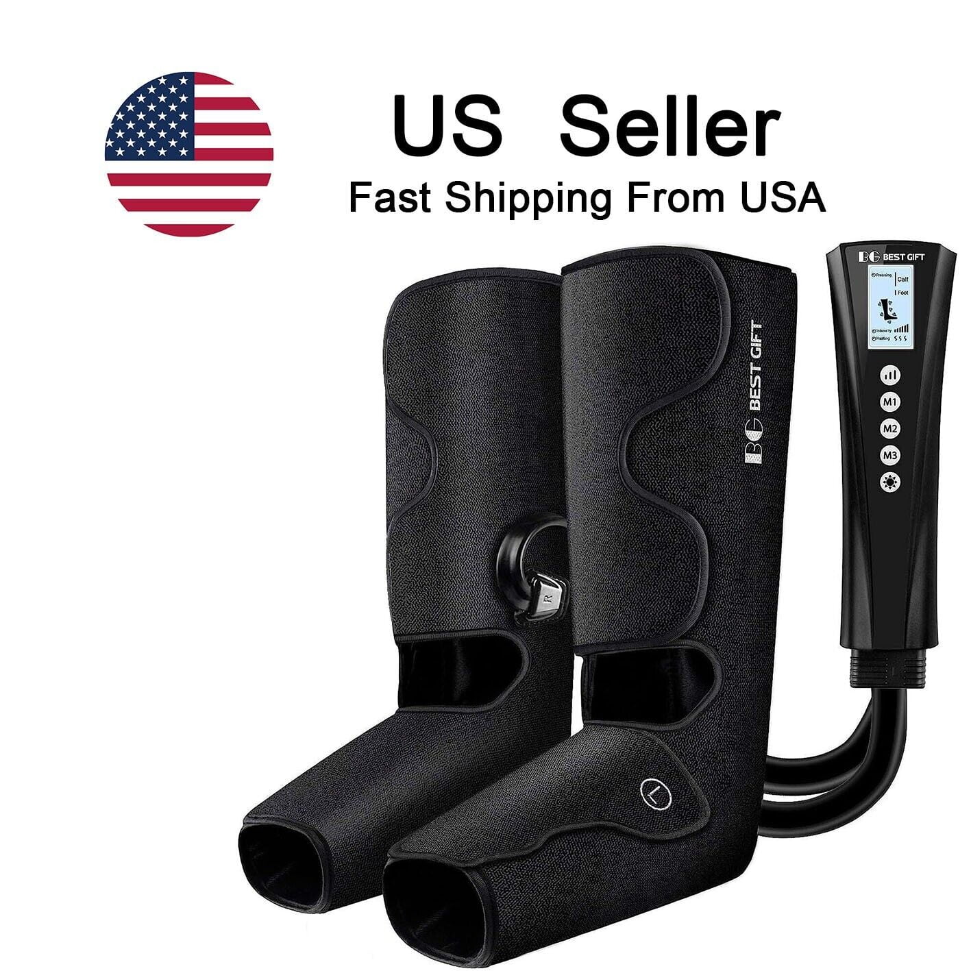 Air Compression Massager with Heat for Foot,Leg,Calf,Thigh and Knee ...