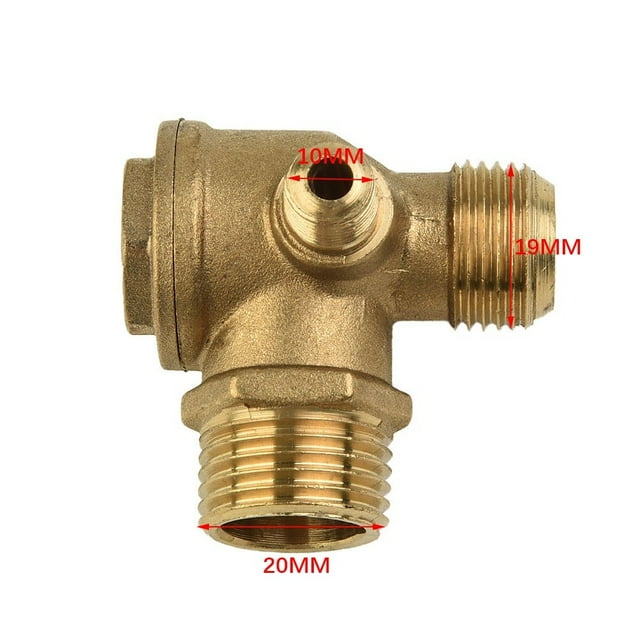 Air Compressor 3-Port Brass Male Threaded Check Valve Connector Tool ...